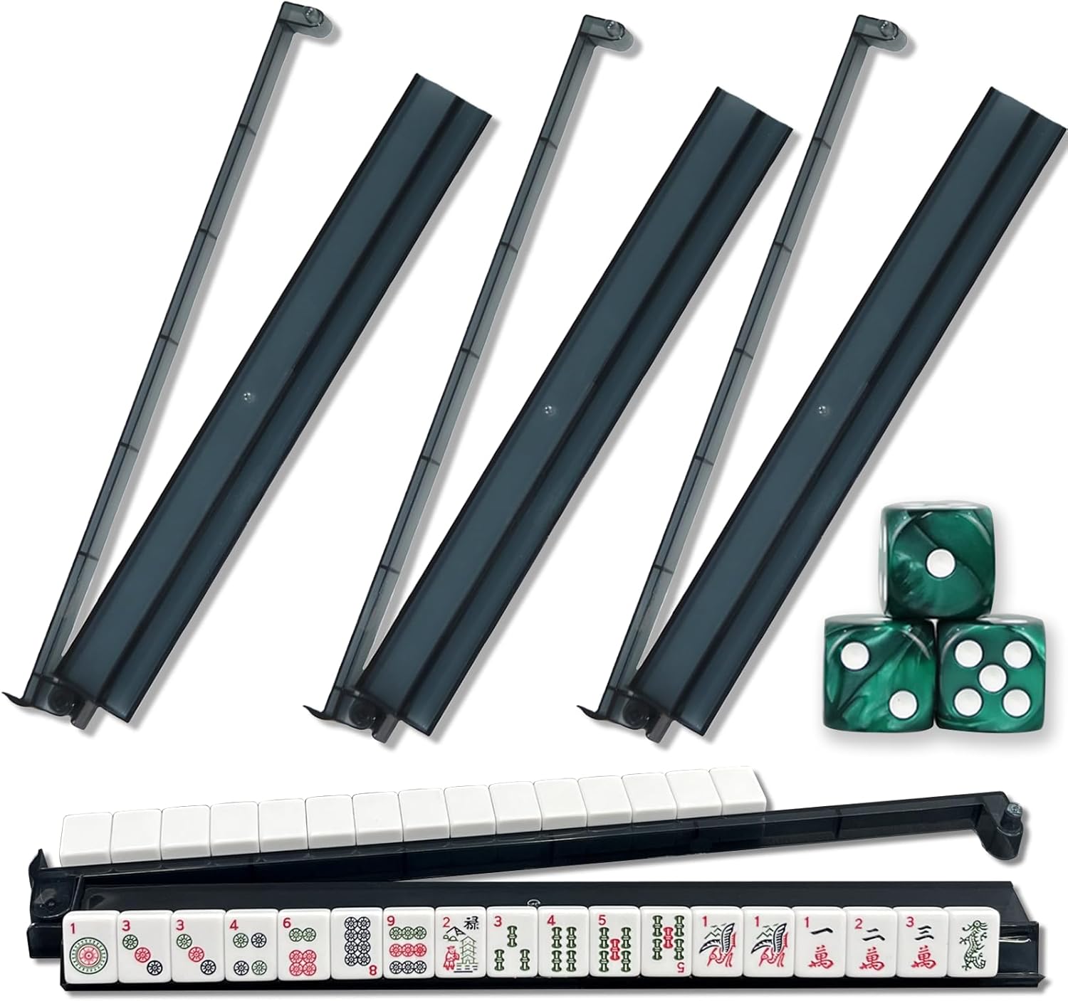 Amazon.com: bestcool Mahjong Racks with Pushers Set of 4, Mahjong Tile ...
