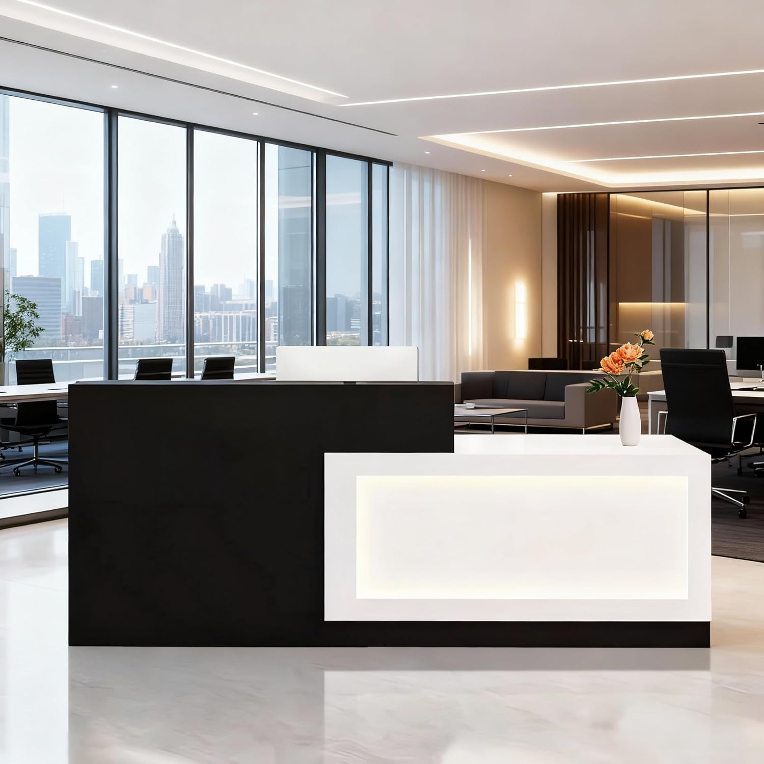 Amazon.com: CHARON Modern Reception Desk with Counter Front ...