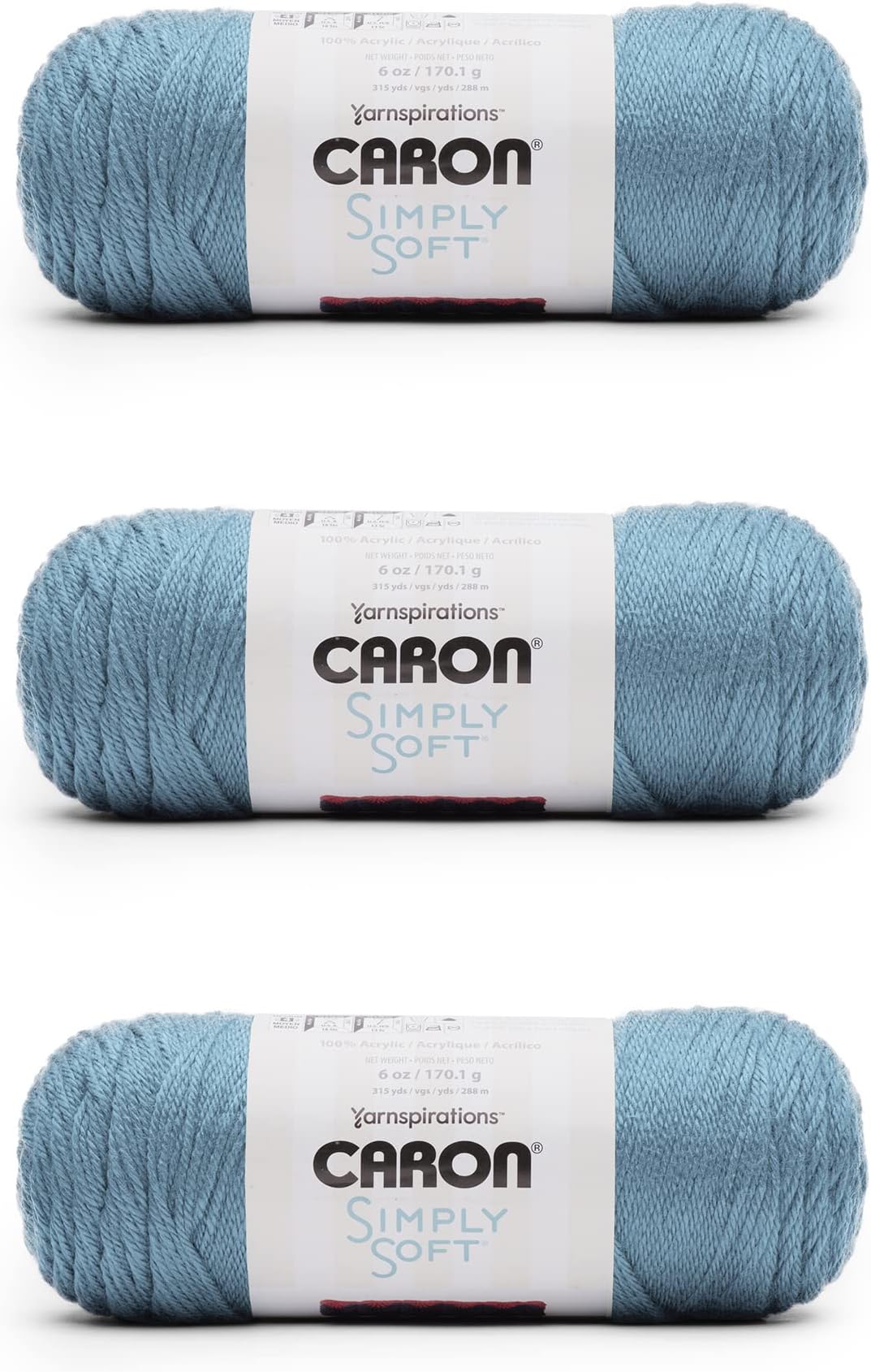Amazon.com: Caron Simply Soft Yarn 6oz (9712) Soft Blue By The Each