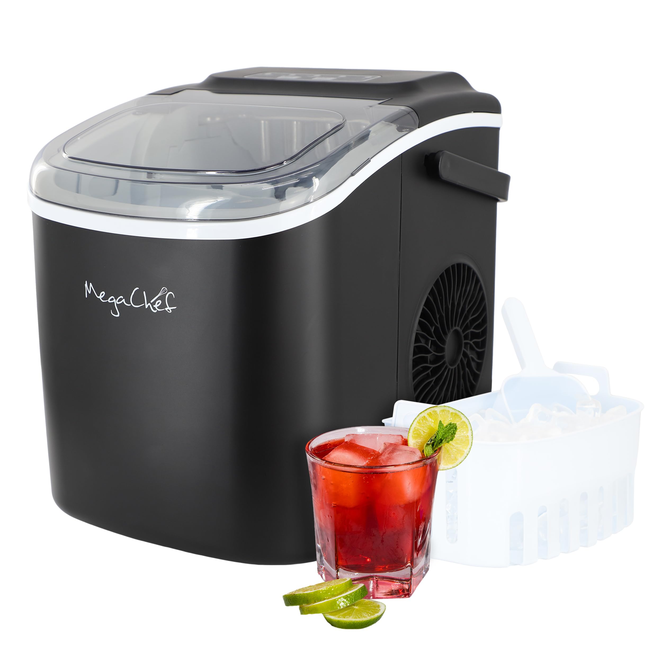 Snapklik.com : MegaChef 26 Pound Countertop Bullet Ice Maker, Basket ...