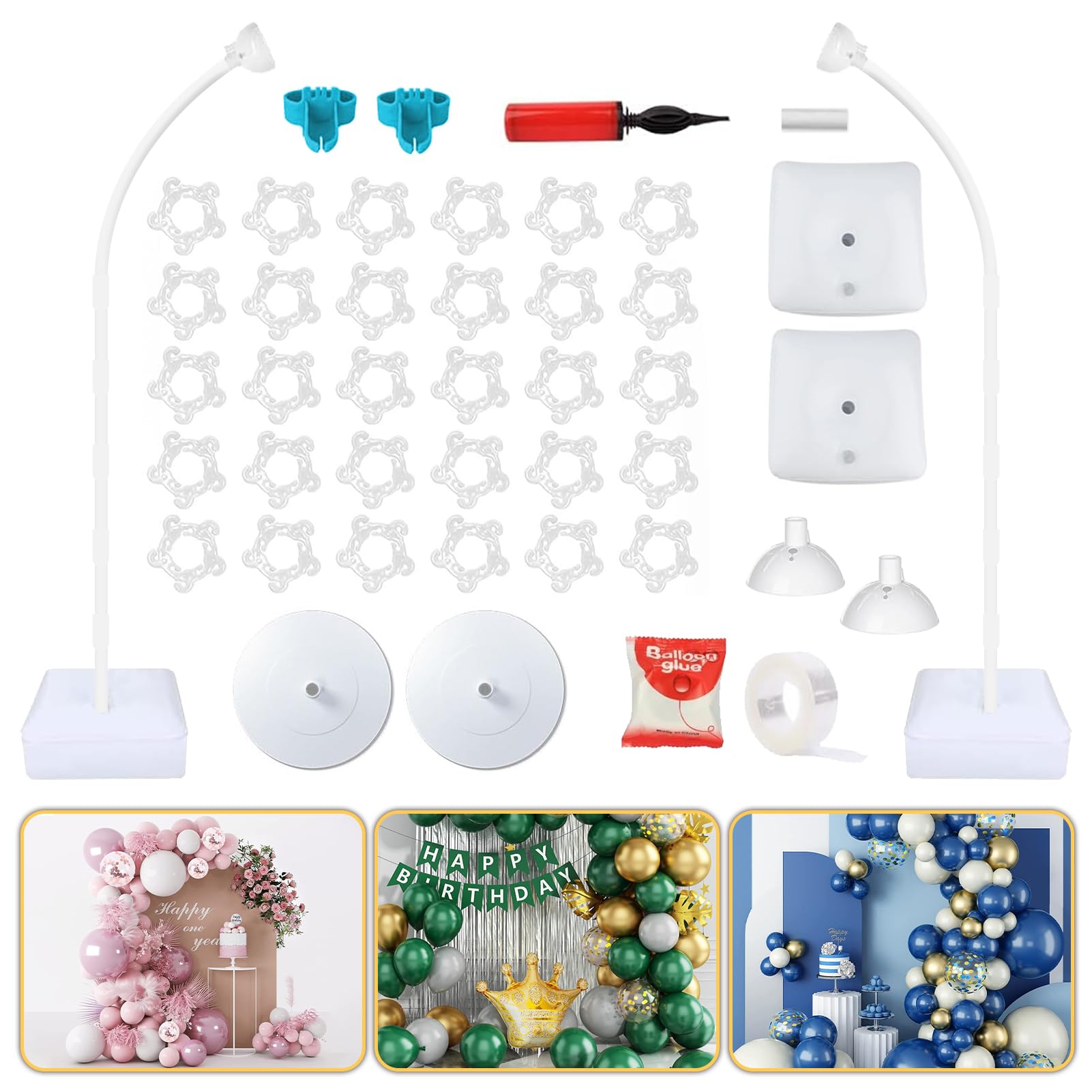 Amazon.com: Balloon Arch Kit - Bendable 8.2FT & 6FT Balloon Arch Stand ...