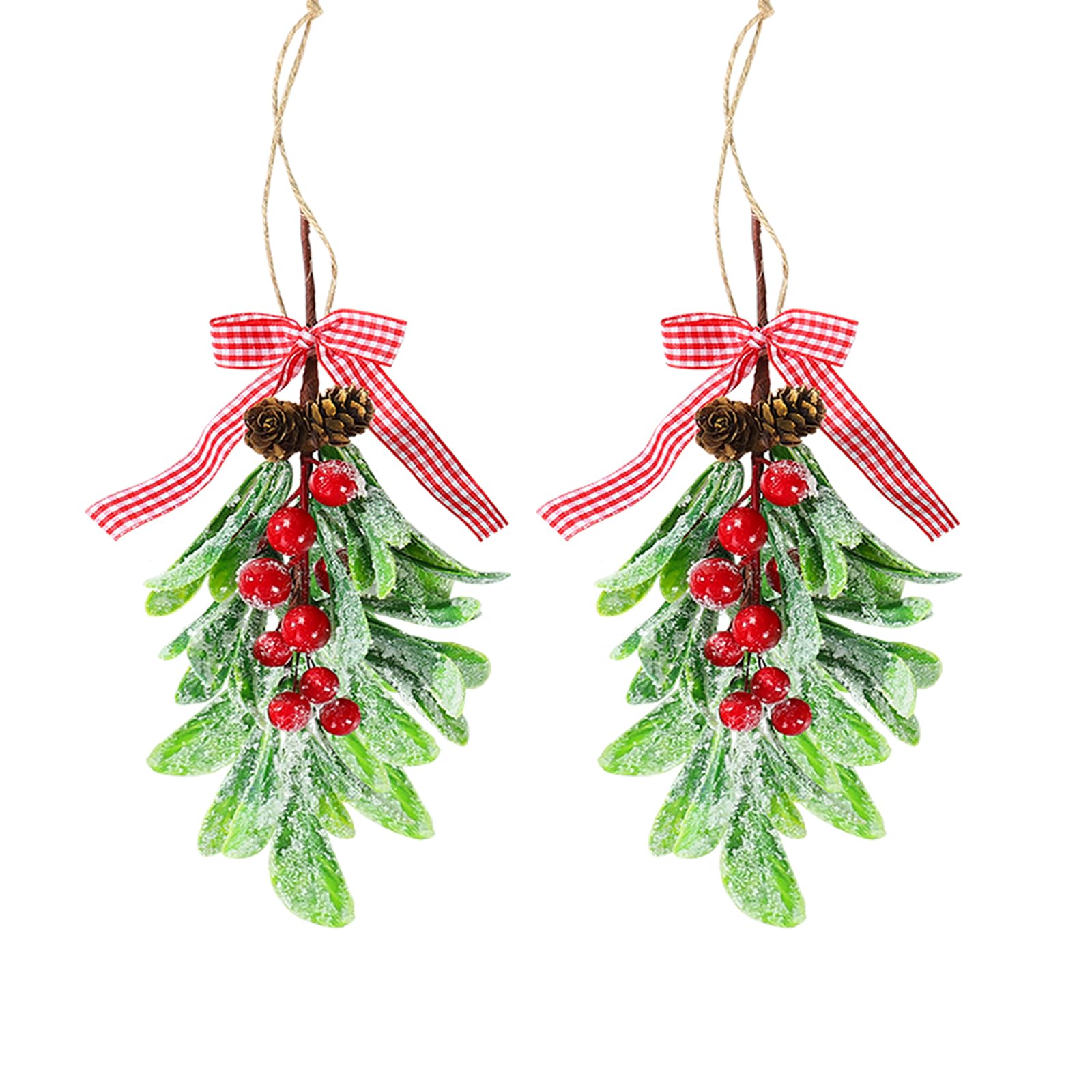 Amazon.com: Mistletoe Decoration - 2PCS Mistletoe Christmas Decor Plaid ...