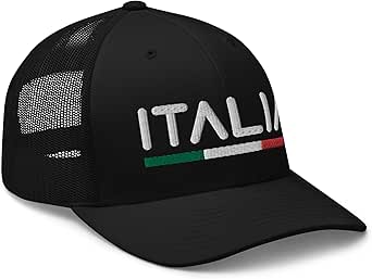 Minimal Italy Flag Trucker Hat Mesh Italia Trucker Cap Black at Amazon ...