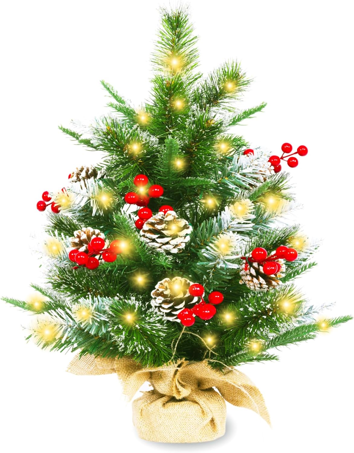 Amazon.com: TrYuYee Small Christmas Tree with Lights 22 inch | Mini ...