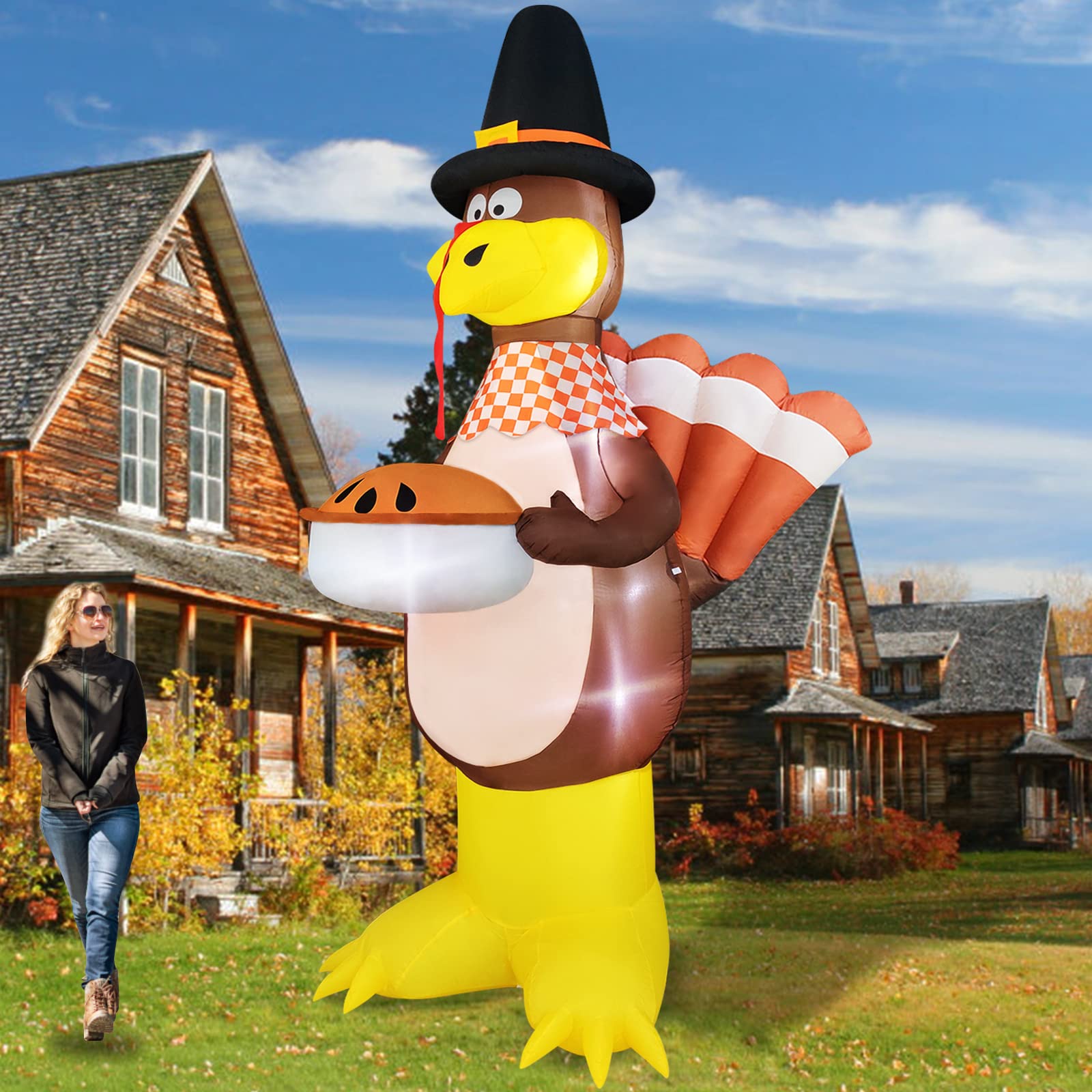 TURNMEON 12 Foot Giant Thanksgiving Inflatable Outdoor Decorations ...