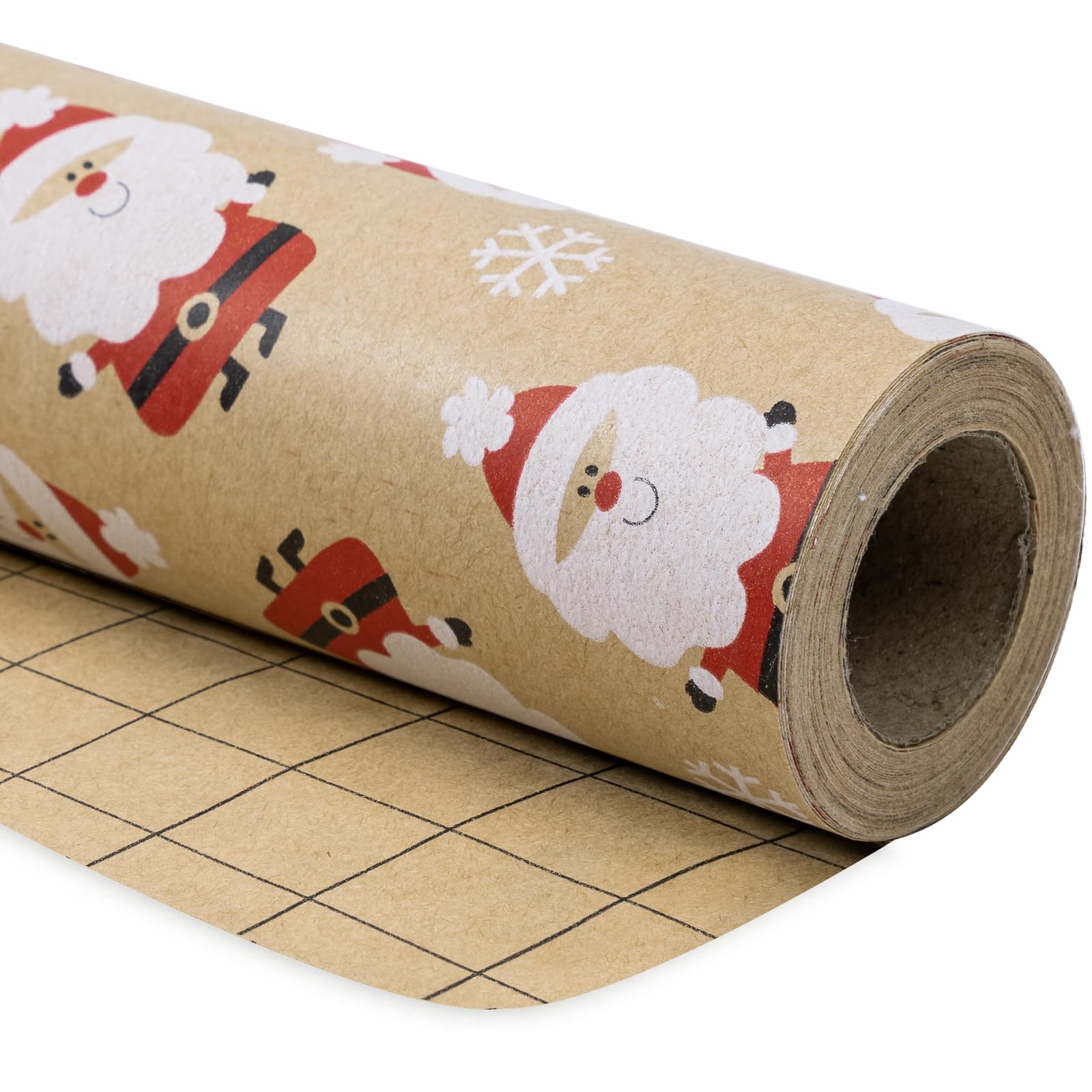 Amazon.com: RUSPEPA Kraft Christmas Wrapping Paper Roll - Mini Roll ...