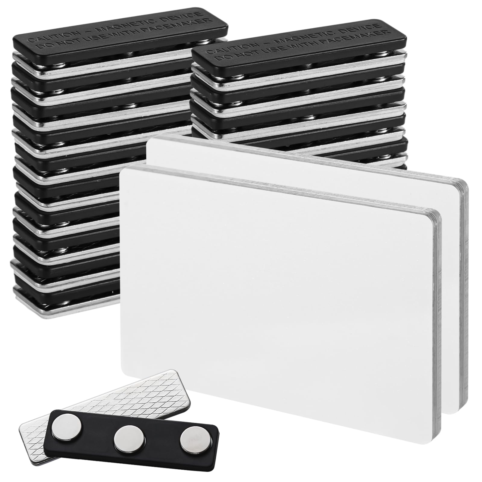 Amazon.com : 20-Pack Magnetic Name Tags, 2.1 x 3.4 Magnetic Blank Name ...