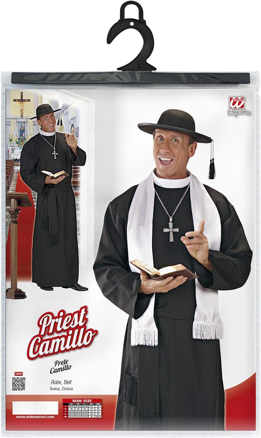 Mens Deluxe Priest Costume Medium UK 40/42″ for Father Vicar Fancy ...