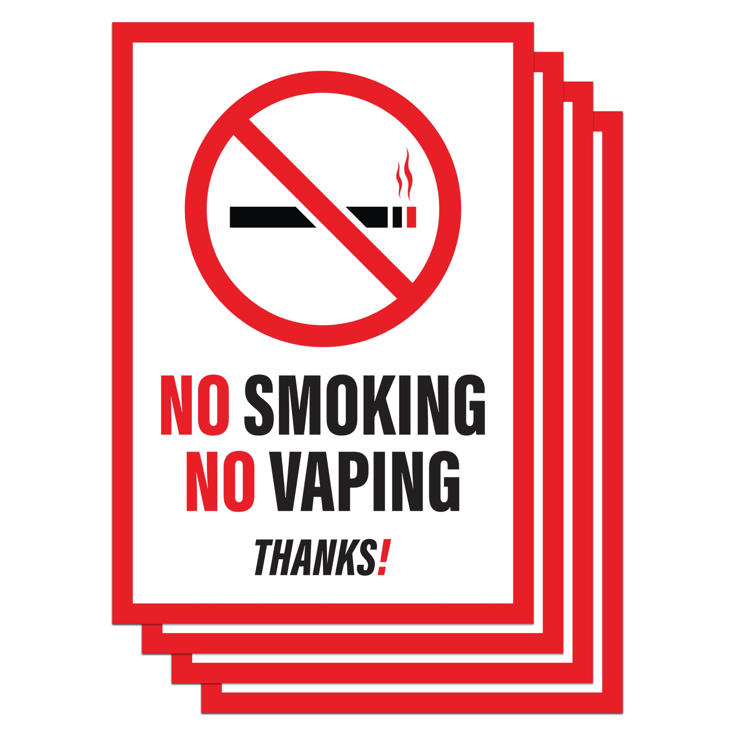 Amazon.com: 4pcs No Vaping No Smoking Sticker Signs | No Smoking or ...