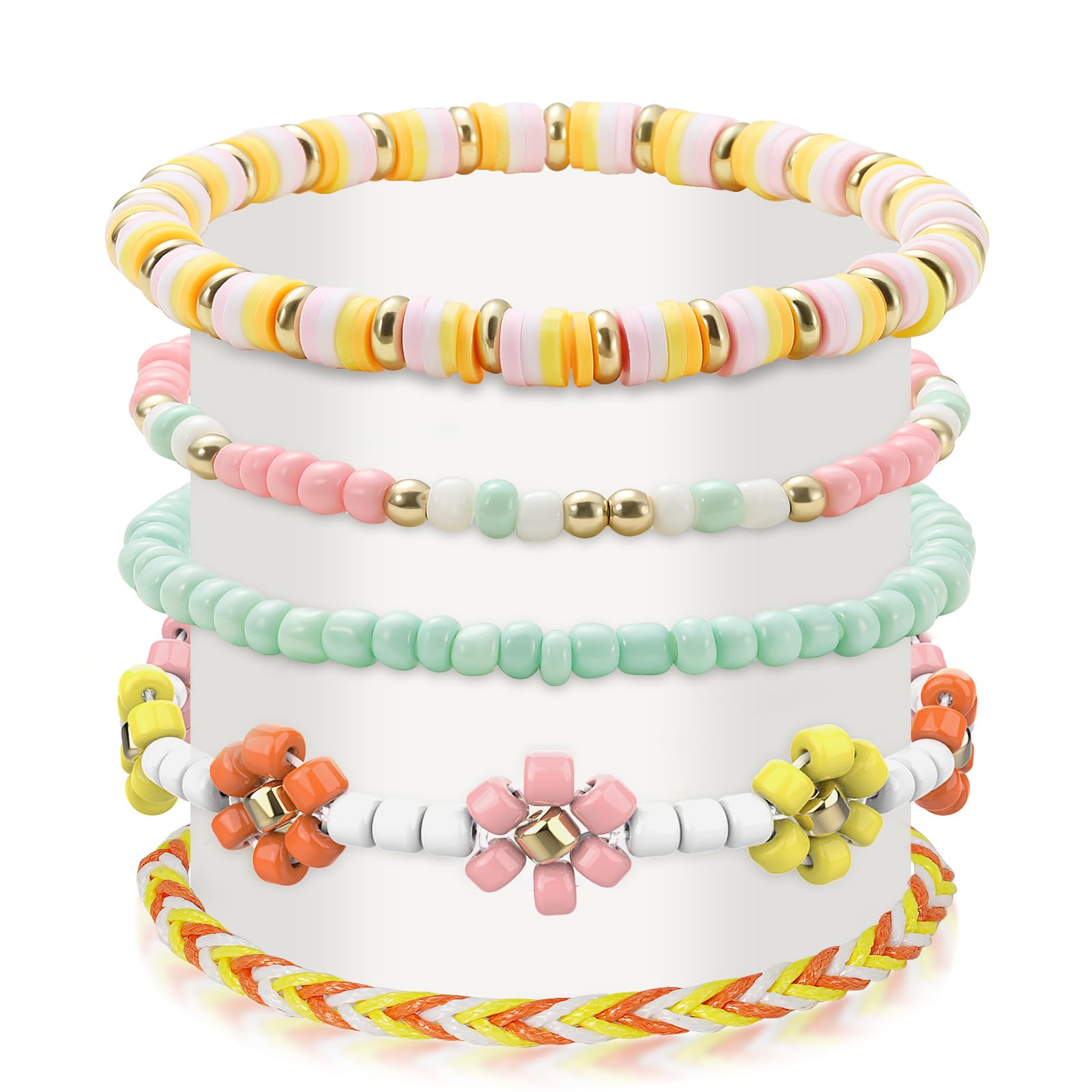 Snapklik.com : Summer Stackable Bracelets Y2K Cute Boho Stretch Beaded ...