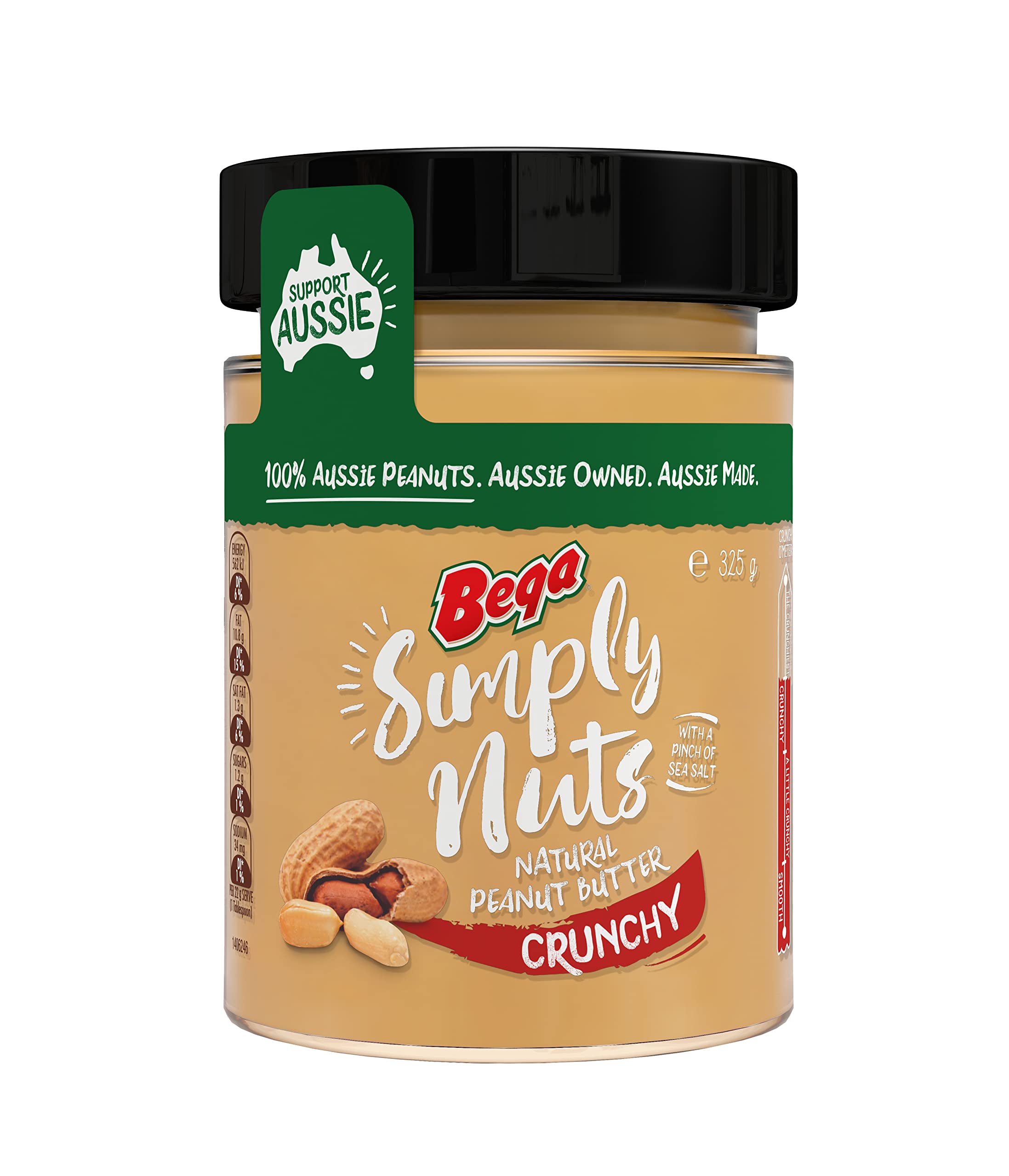 Bega Bega Simply Nuts Crunchy, 1 x 325 g : Amazon.com.au: Pantry Food ...