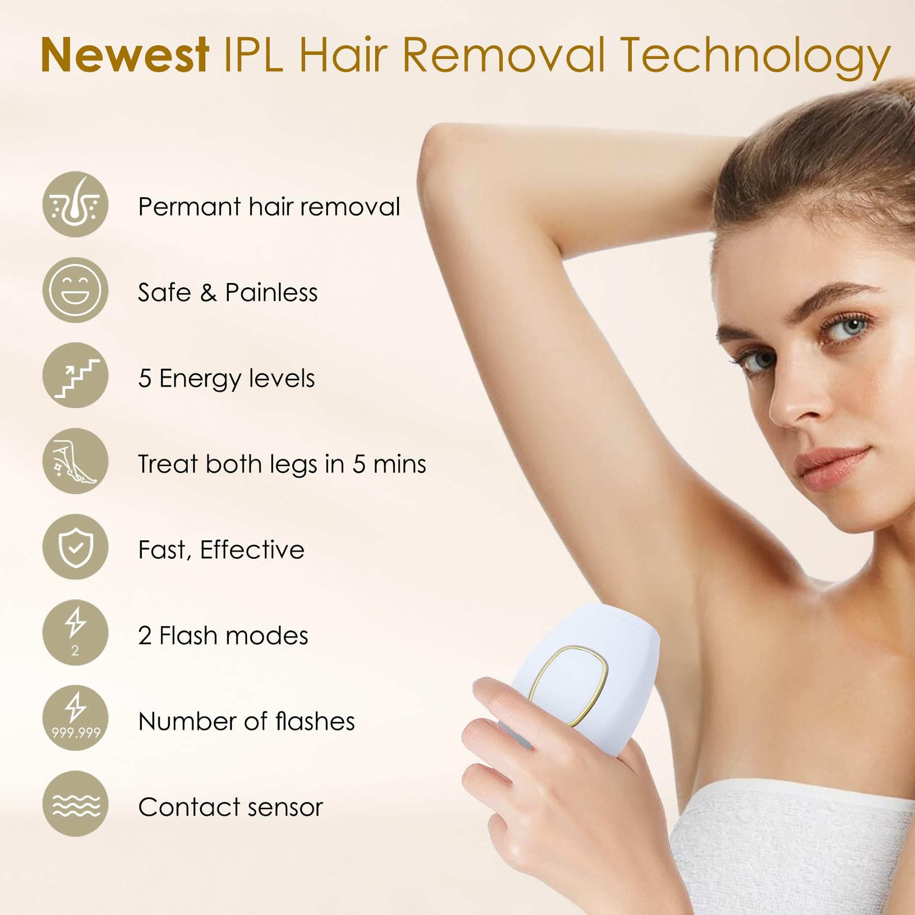 Snapklik.com : IPL Laser Hair Removal Device For Women,Painless ...