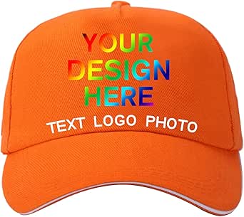 Custom Personalized Baseball Cap with Text Logo Photo - Custom Caps ...