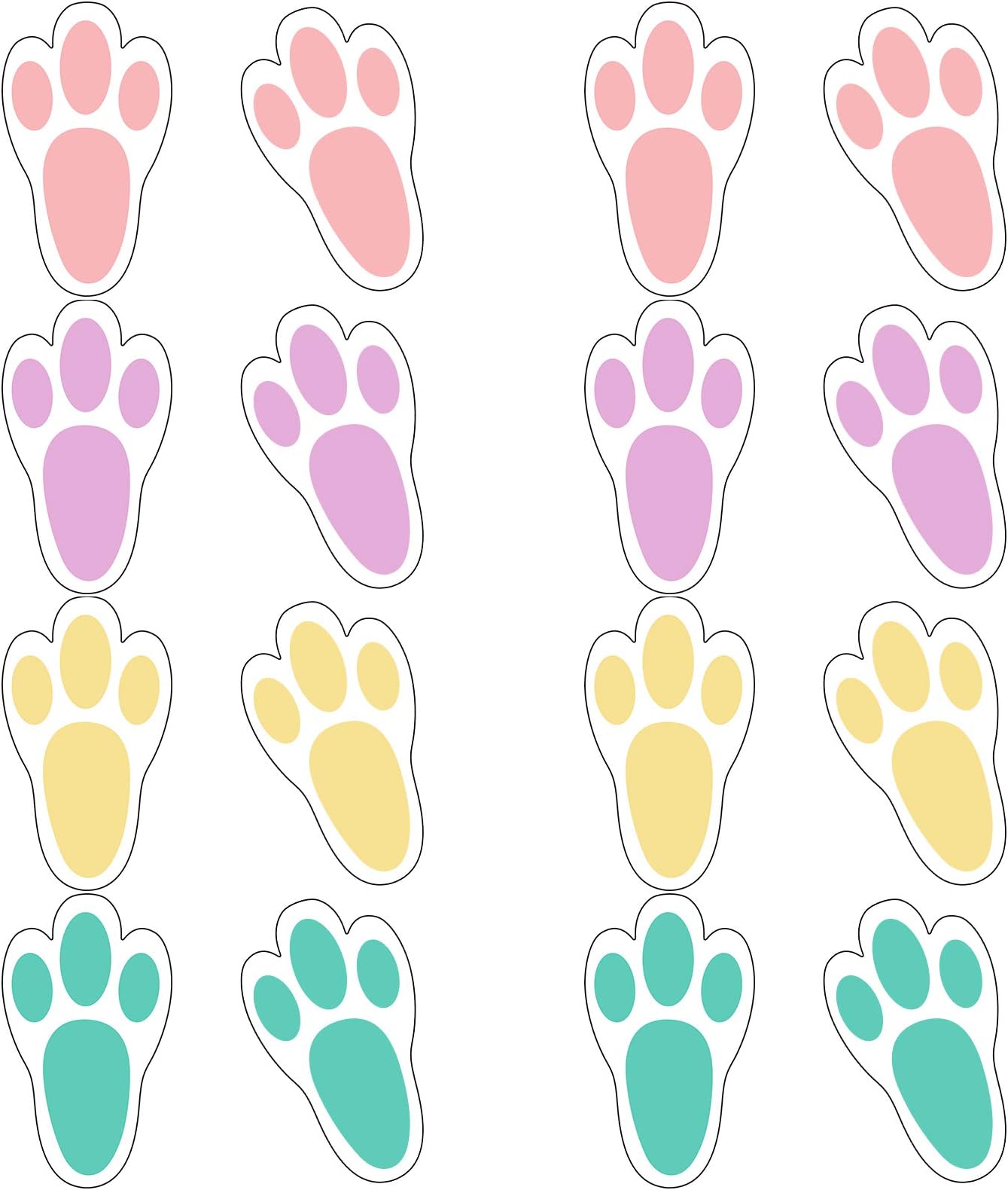 Amazon.com: Ocosy 60Pcs Removable Easter Bunny Paw Prints Rabbit Paw ...
