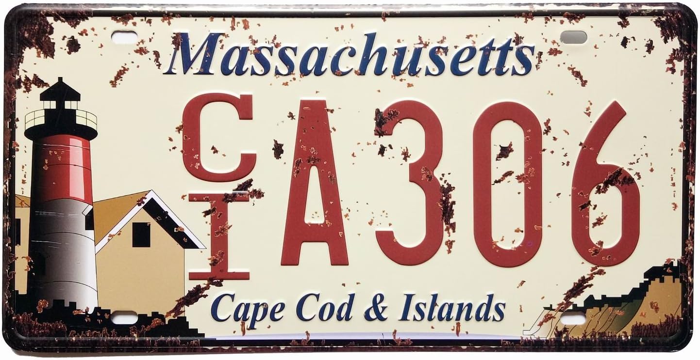 Amazon.com: ERLOOD Massachusetts Cape Cod Islands Vintage Auto License ...