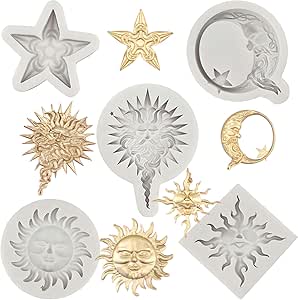 Amazon.com: Sun Star Moon God Fondant Mold 4pcs, Ancient Greek ...