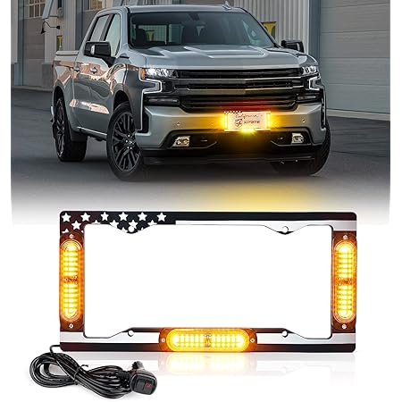 Amazon.com: Xprite 36 LED License Plate Strobe Light, US Flag Front ...