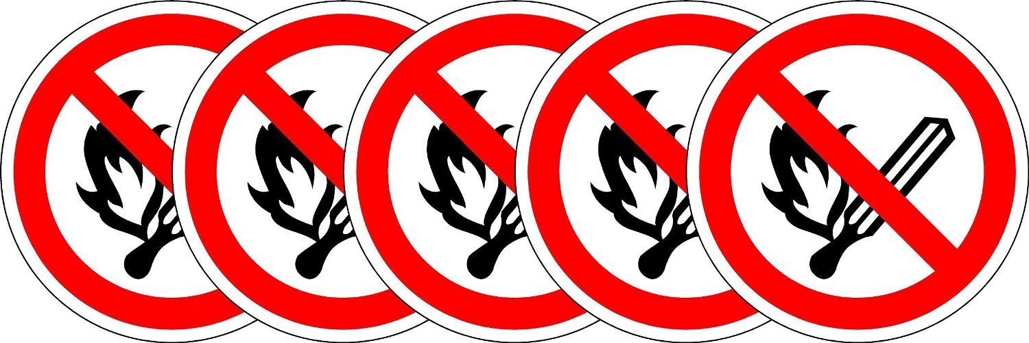 Buy ISO Safety Label Sign - International No Open Flame, Fire, Open ...