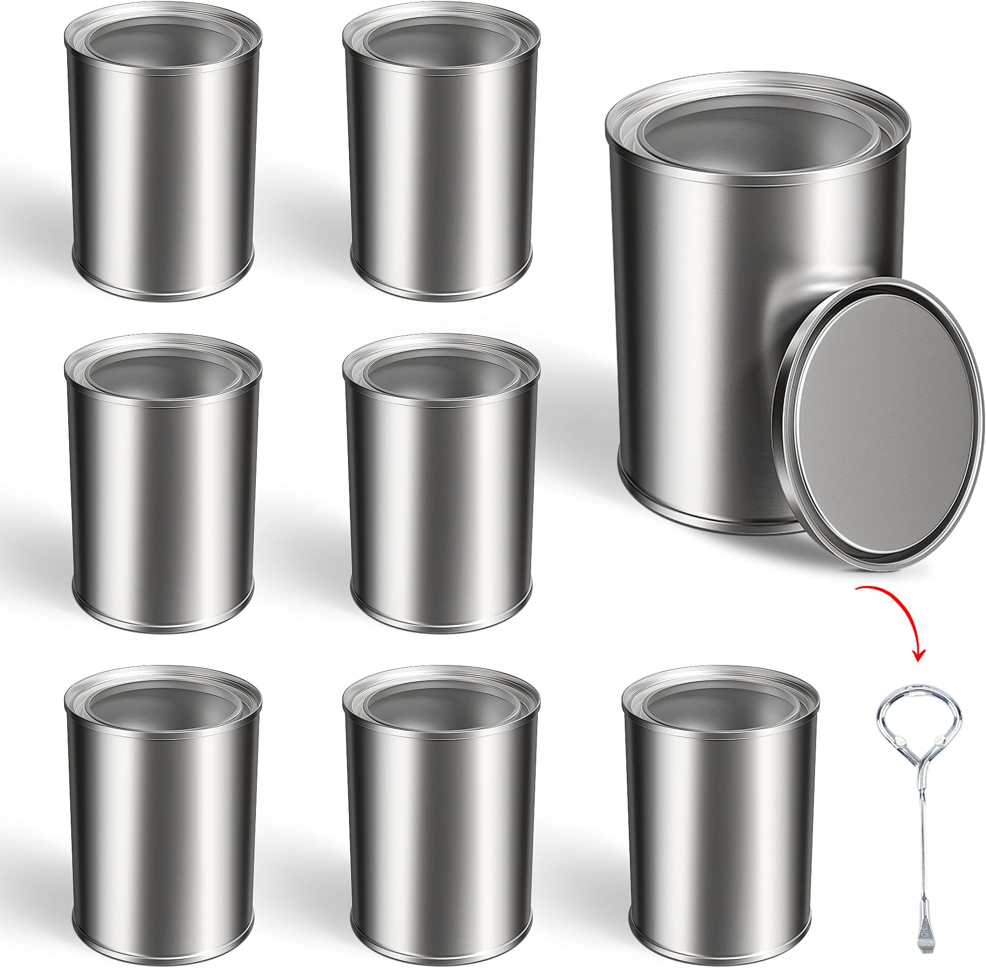 Amazon.com: 8PCS Empty Paint Cans with Lids, 1 Quart Metal Unlined ...