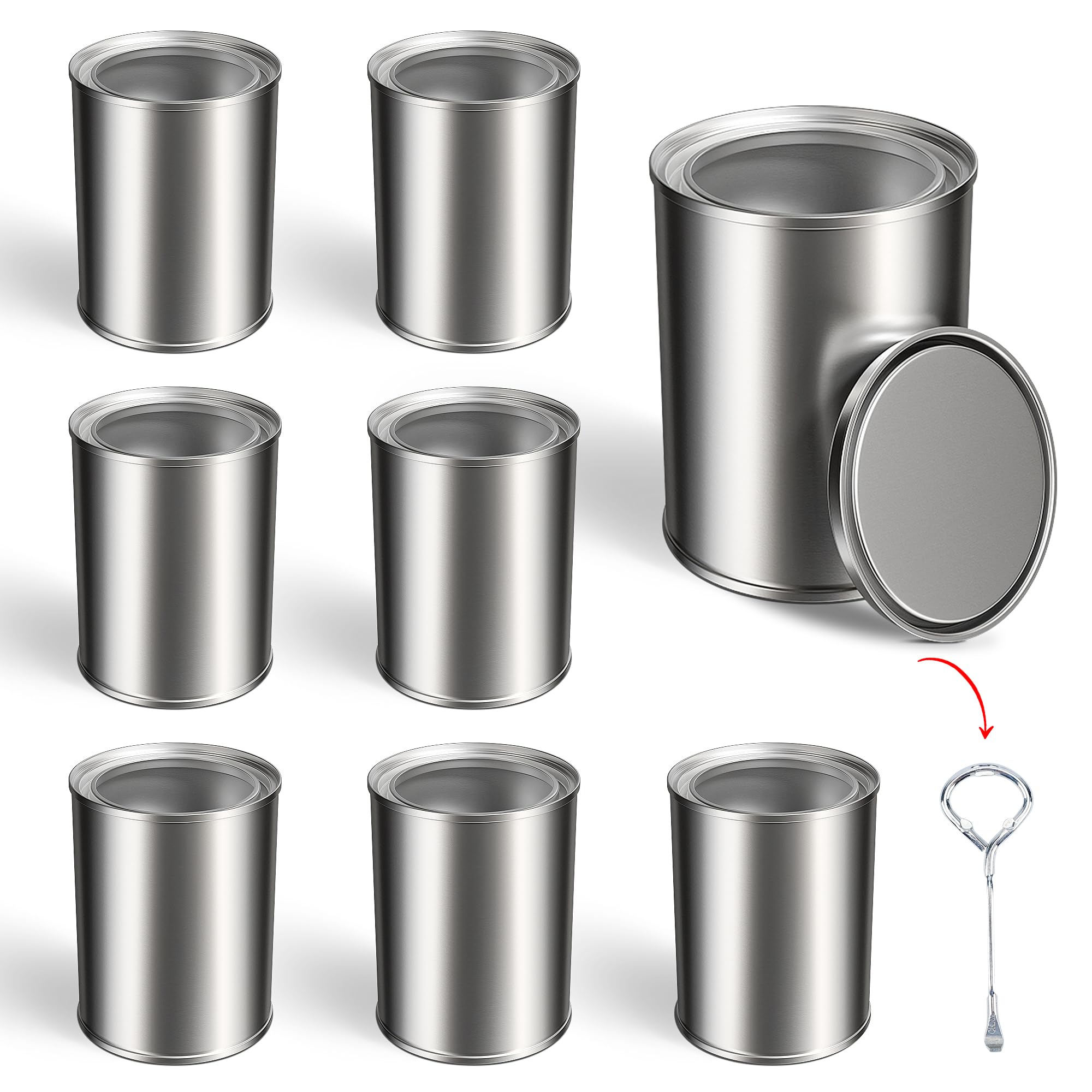 Amazon.com: 8PCS Empty Paint Cans with Lids, 1 Quart Metal Unlined ...