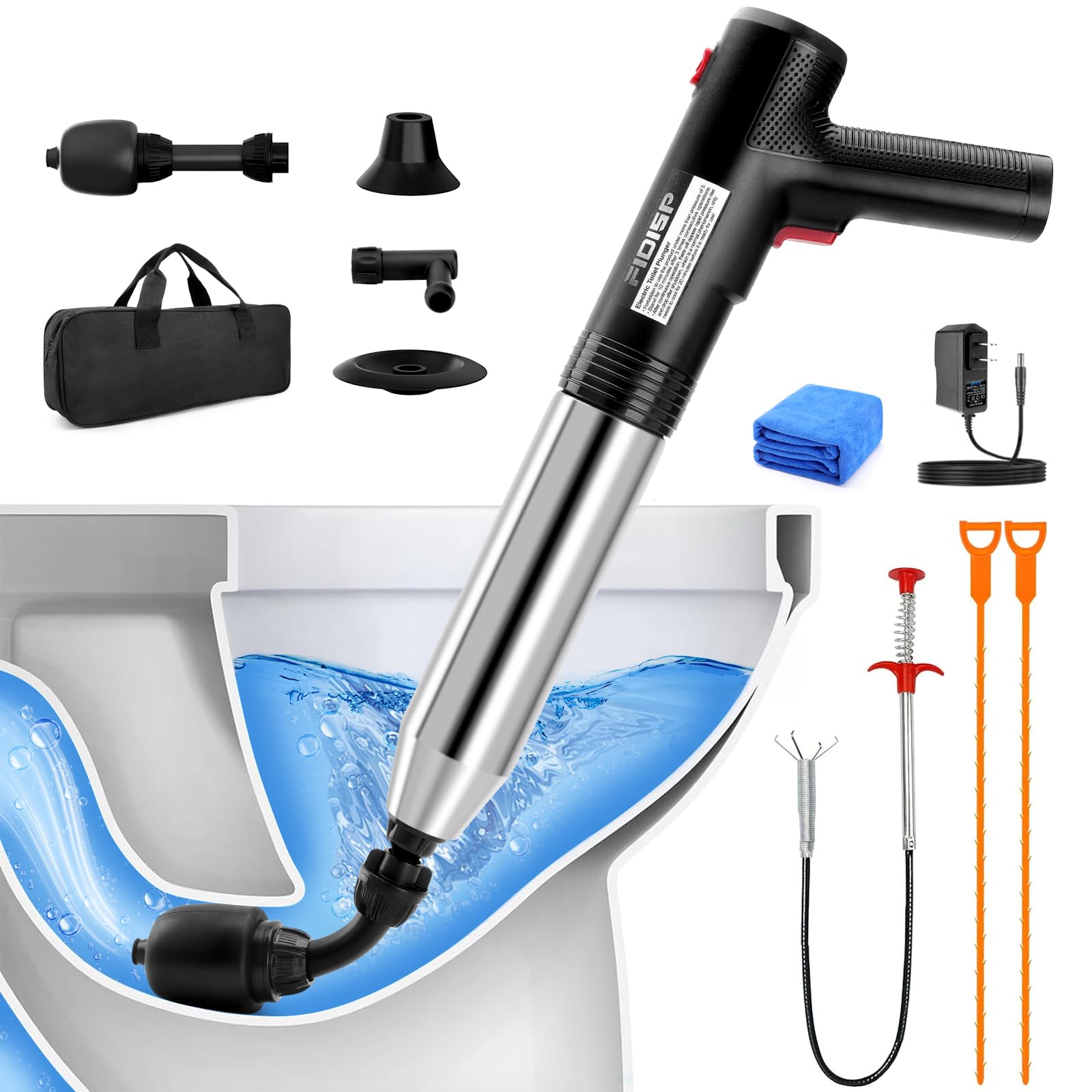 Amazon.com: FIDISP Electric Toilet Plunger, High Pressure Plunger with ...