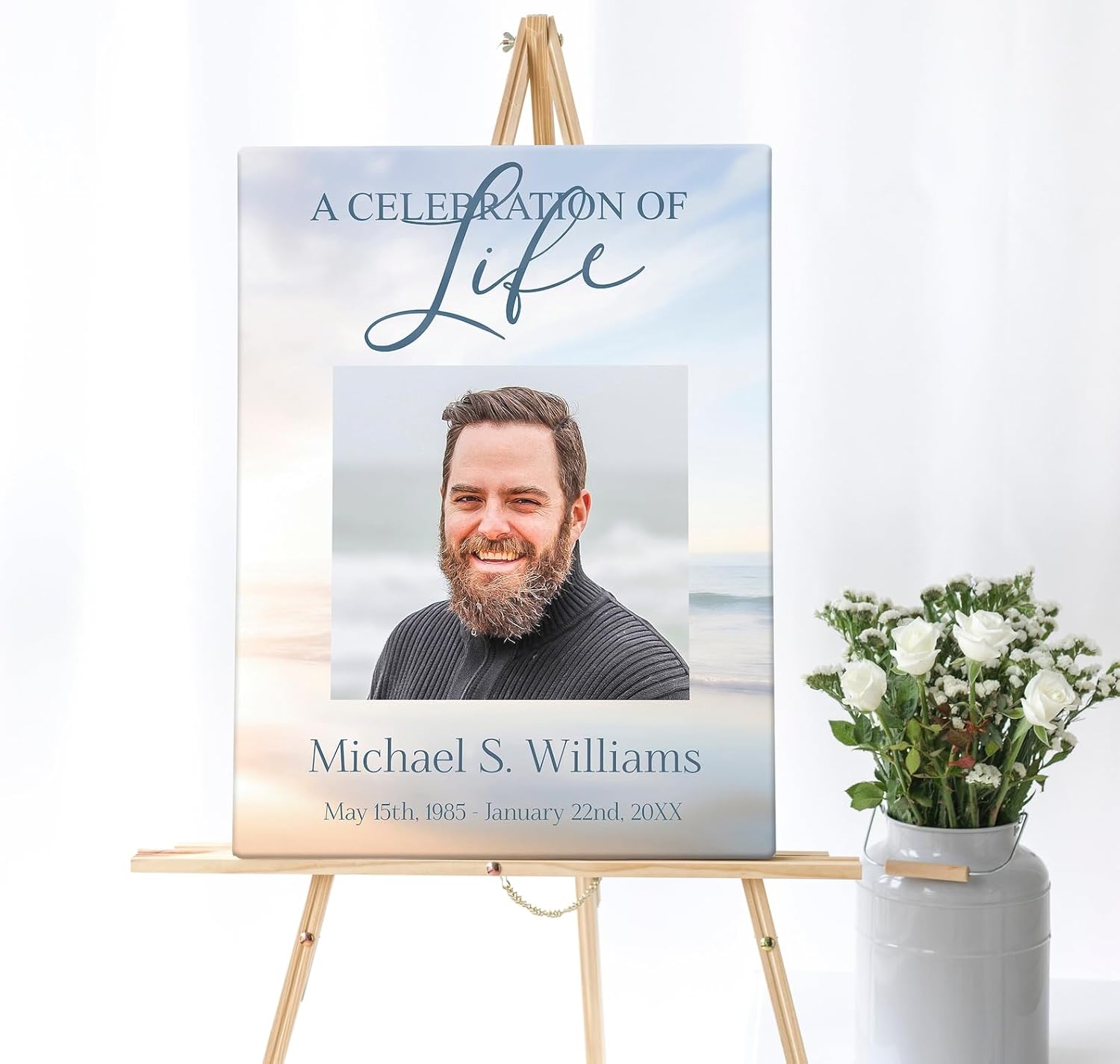 Amazon.com : Celebration of life Sign, Custom Photo Funeral Sign ...