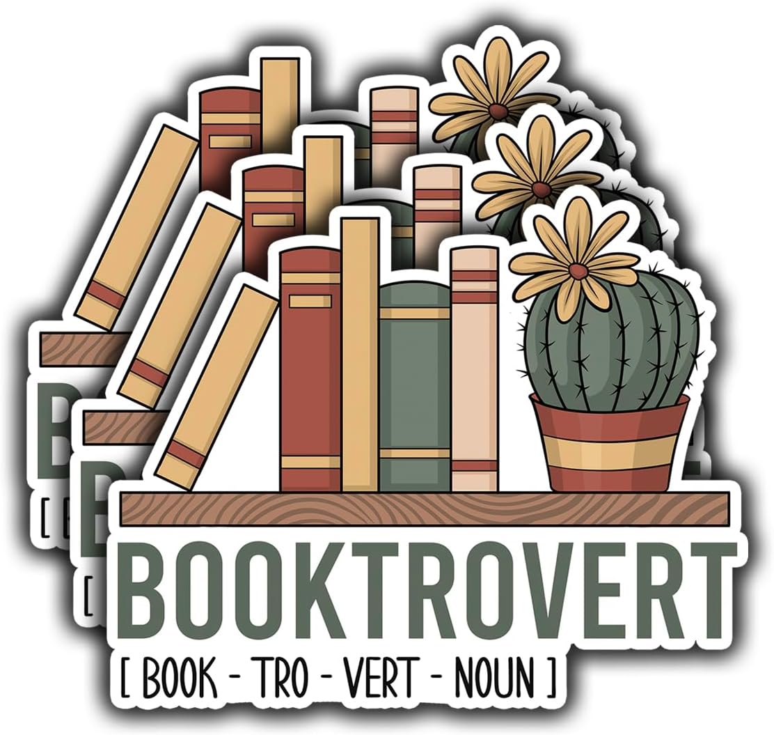 Amazon.com: (3pcs) Booktrovert Sticker Funny Sayings Vinyl Decal for ...