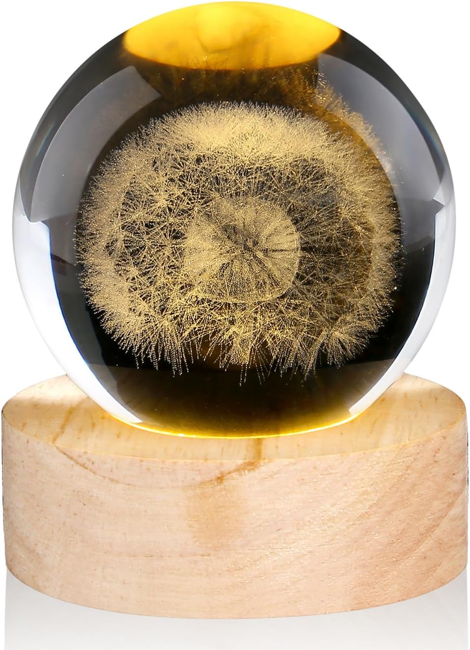 Amazon.com: DUQGUHO Dandelion Crystal Ball Dandelion Lamp 2.4inch Glass ...