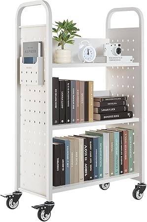 Amazon.com: VEVOR Rolling Library Book Cart, 330 lbs Capacity, 30.3 x ...