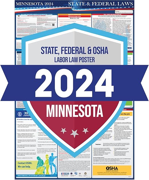 Amazon.com: 2024 Minnesota State and Federal Labor Laws Poster - OSHA ...
