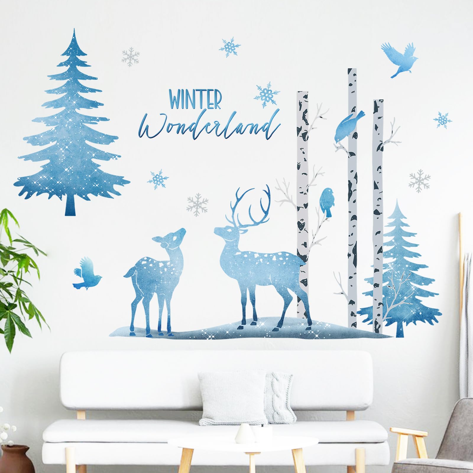 Snapklik.com : Winter Wonderland Wall Decals Stickers, Christmas Pine ...