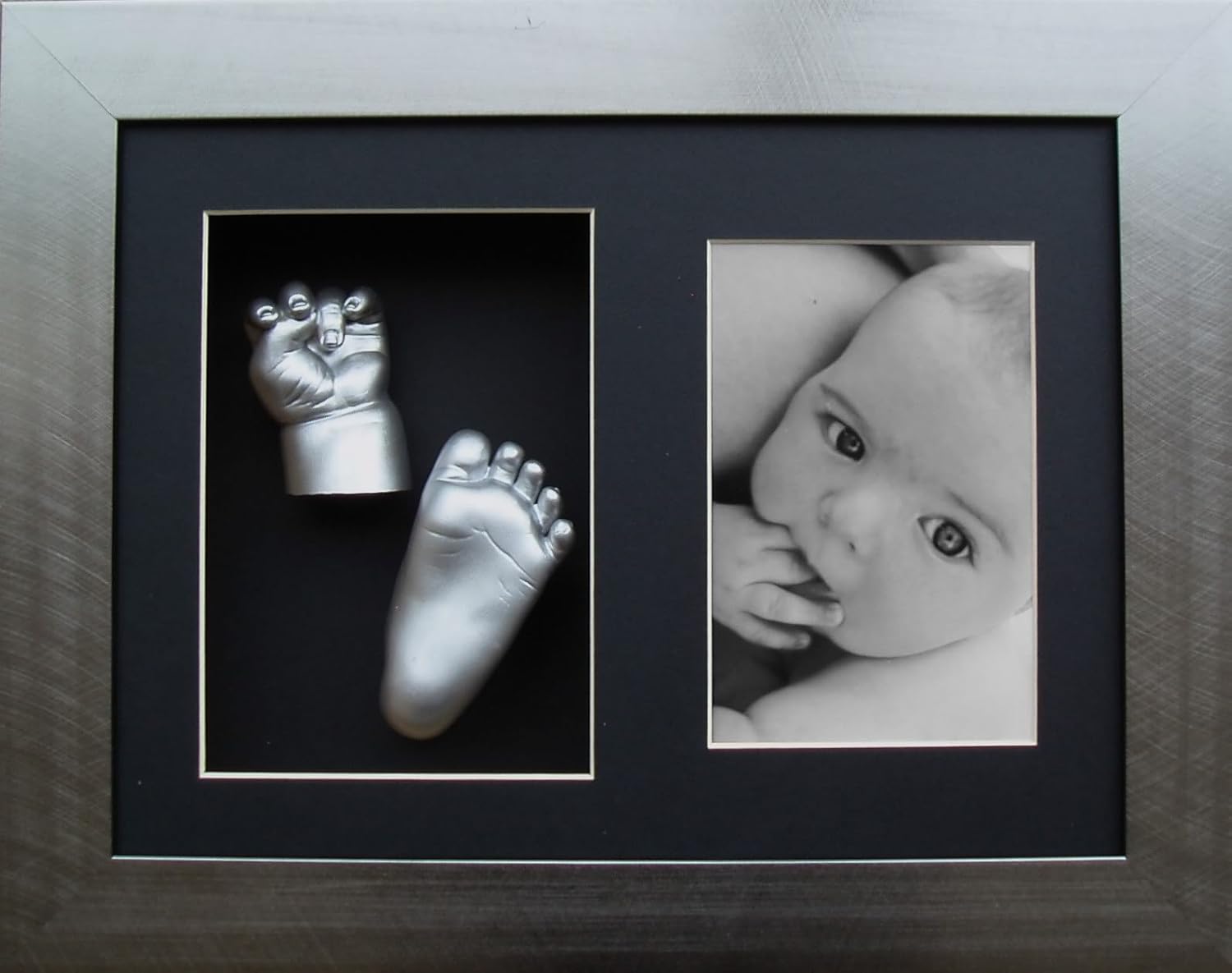 Baby Casting Kit with Pewter Effect Frame Silver Paint for Hand & Foot ...