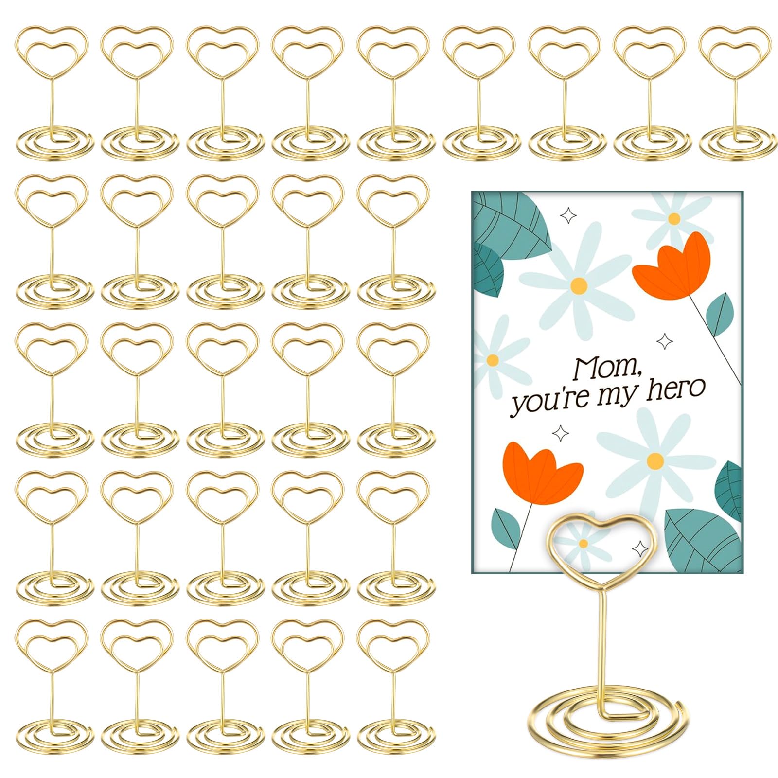 Amazon.com: 30 Pcs Gold Place Card Holders Picture Holders for Tables ...