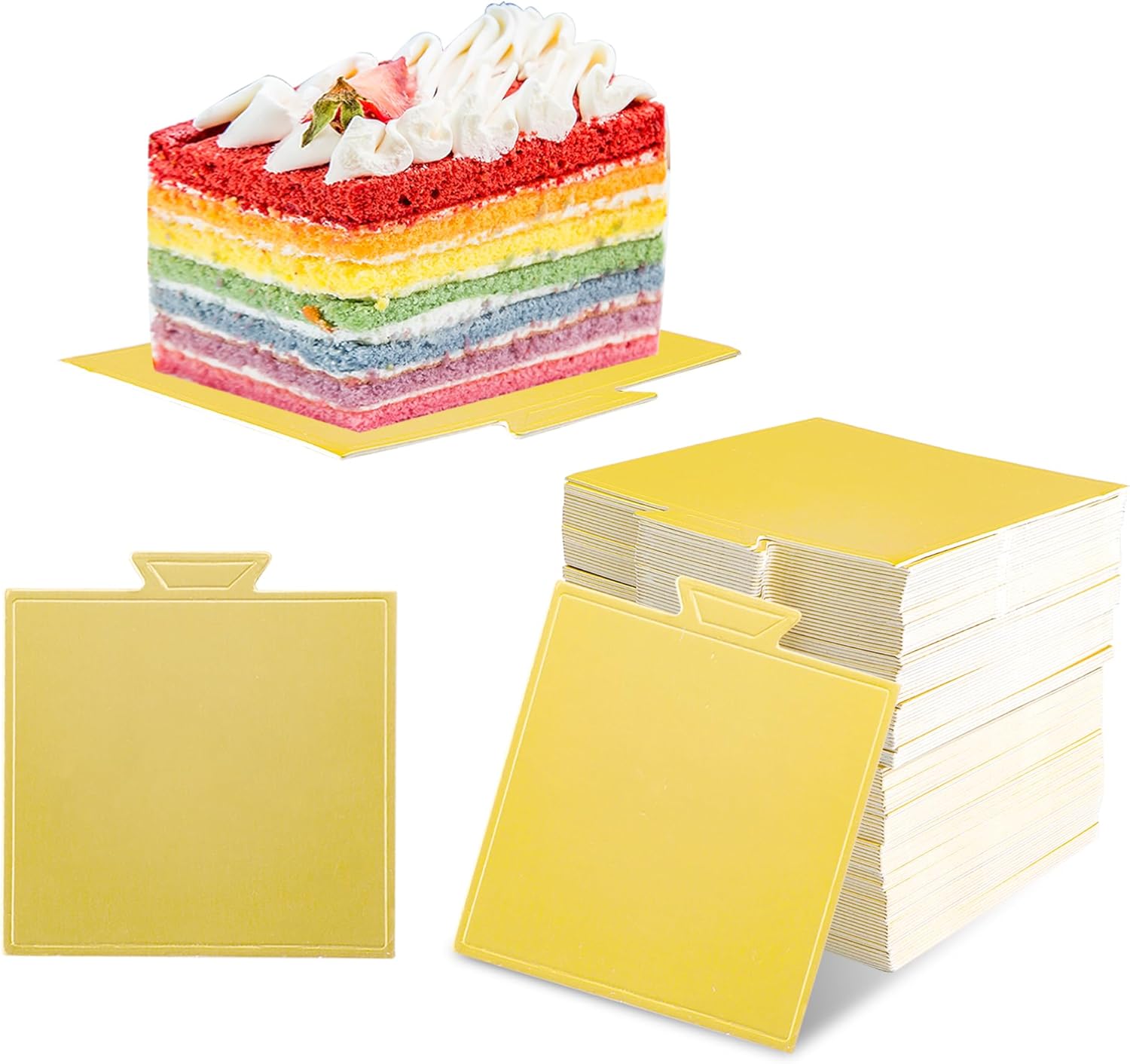 Amazon.com: 300Pcs Square Mini Gold Cake Boards, Mini Cake Paper Board ...