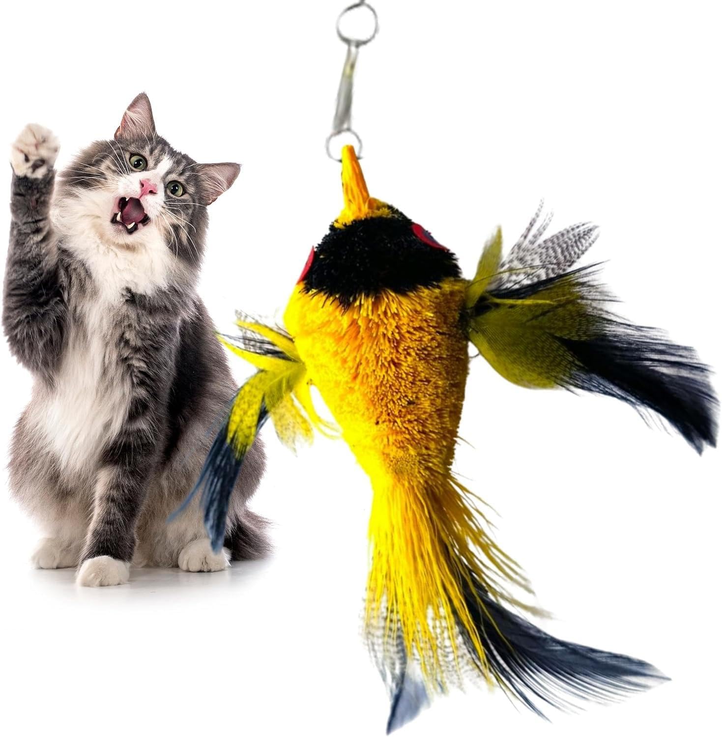 Amazon.com : Cat Toy Teaser Wand Refill - Green Parrot Katfly Teaser ...