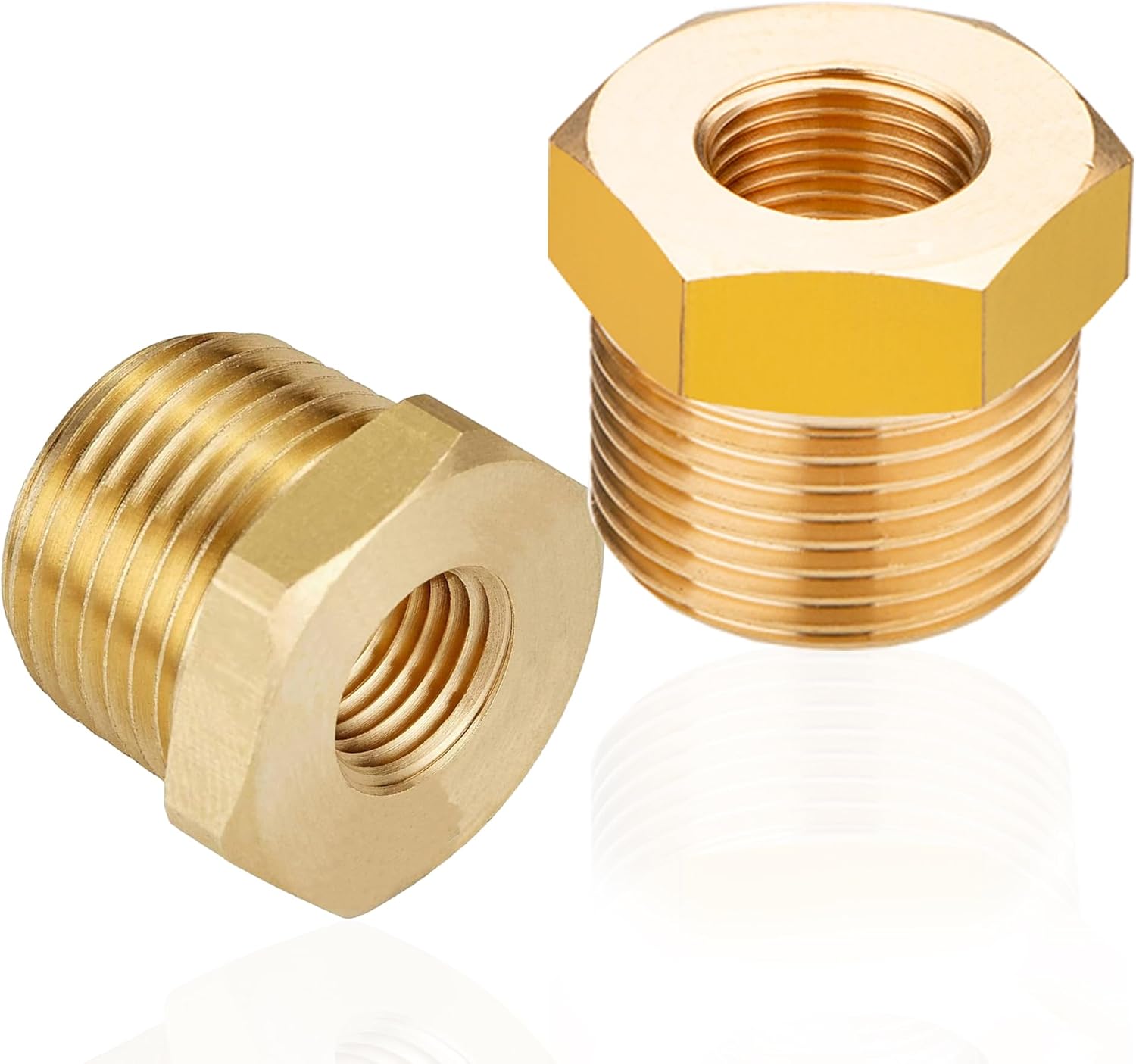 Amazon.com: ZOUNI 2pcs Brass Reducer Hex Bushing, 3/4" NPT Male to 1/4 ...