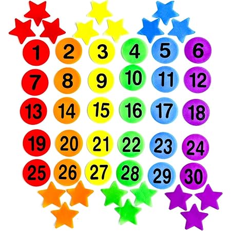 Amazon.com : TRUBESTA 48 Pack Carpet Spots, 30 Numbered Circles with 18 ...