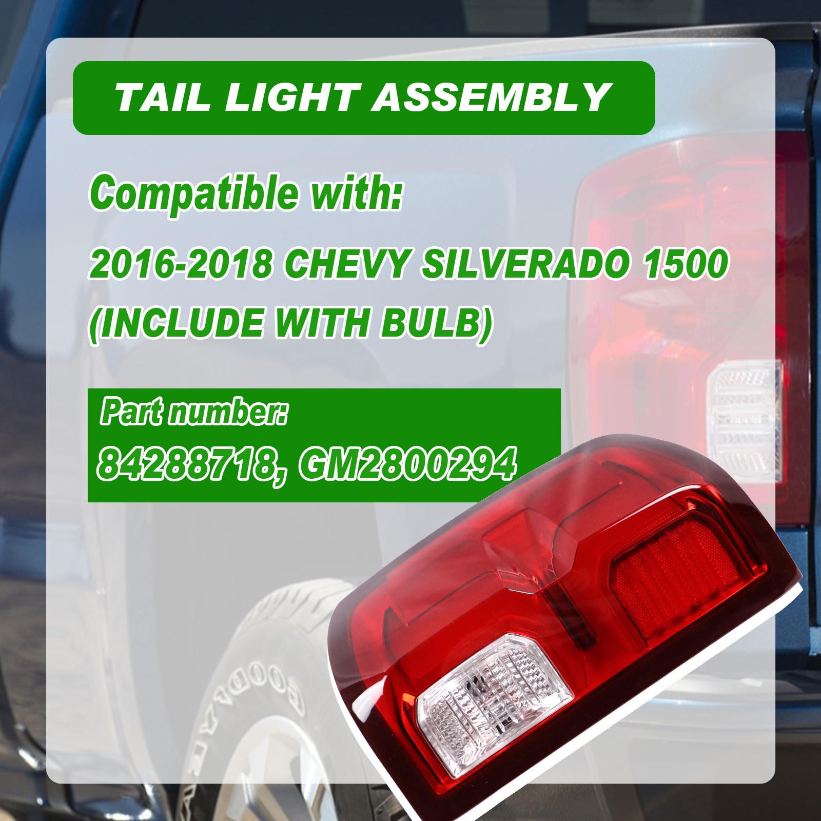 Lochnchn Rear Tail Lights Compatible with Chevy Silverado 1500 2016 ...