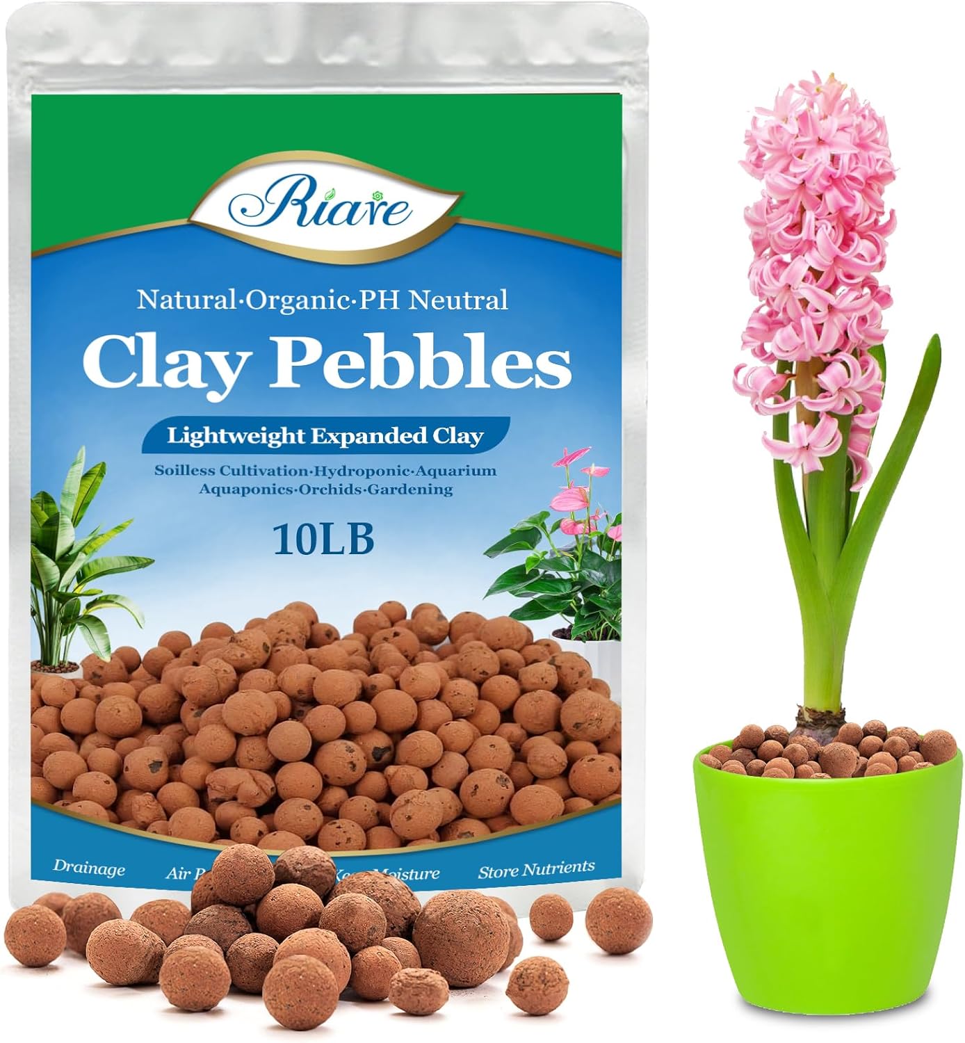 Amazon.com: Riare 10 LBS Organic Expanded Clay Pebbles - 4mm-16mm ...