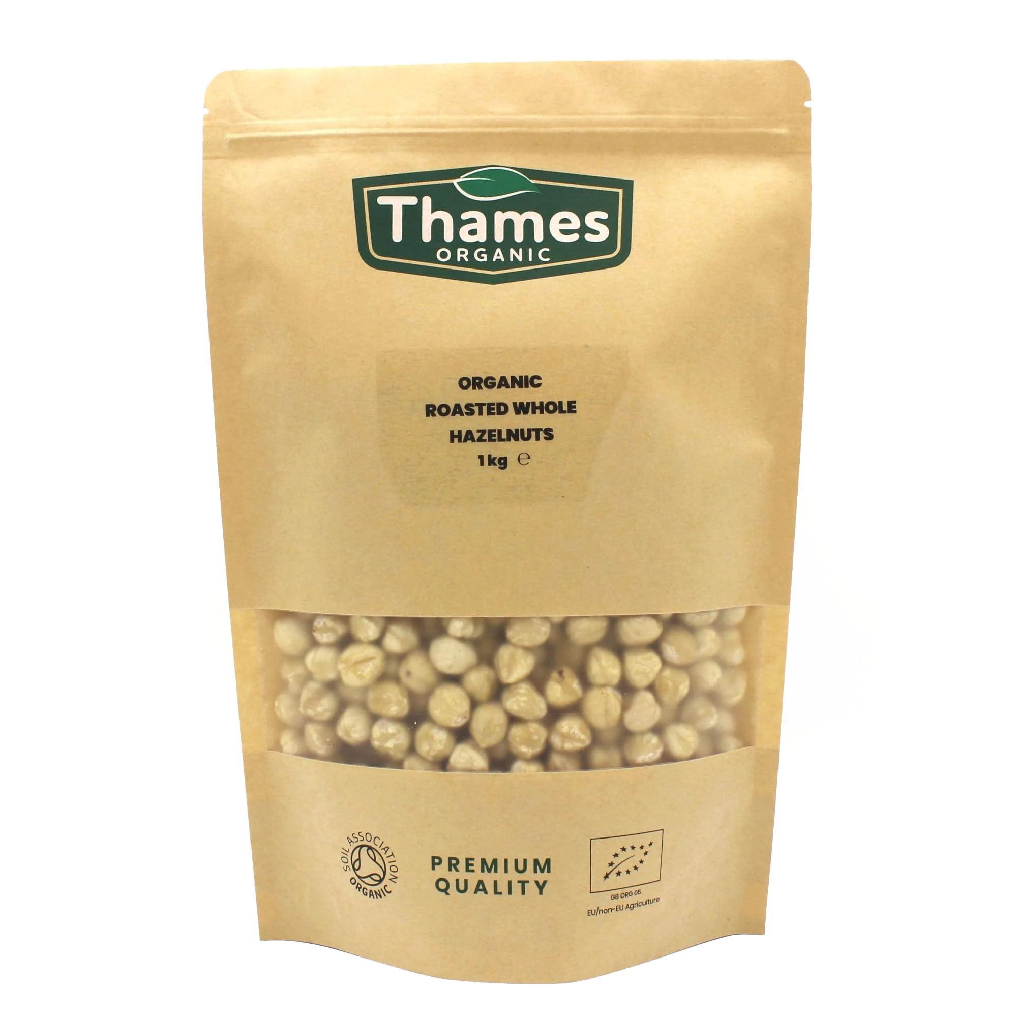 Organic Roasted Hazelnuts 1kg - Whole Hazelnuts, No Additives or ...