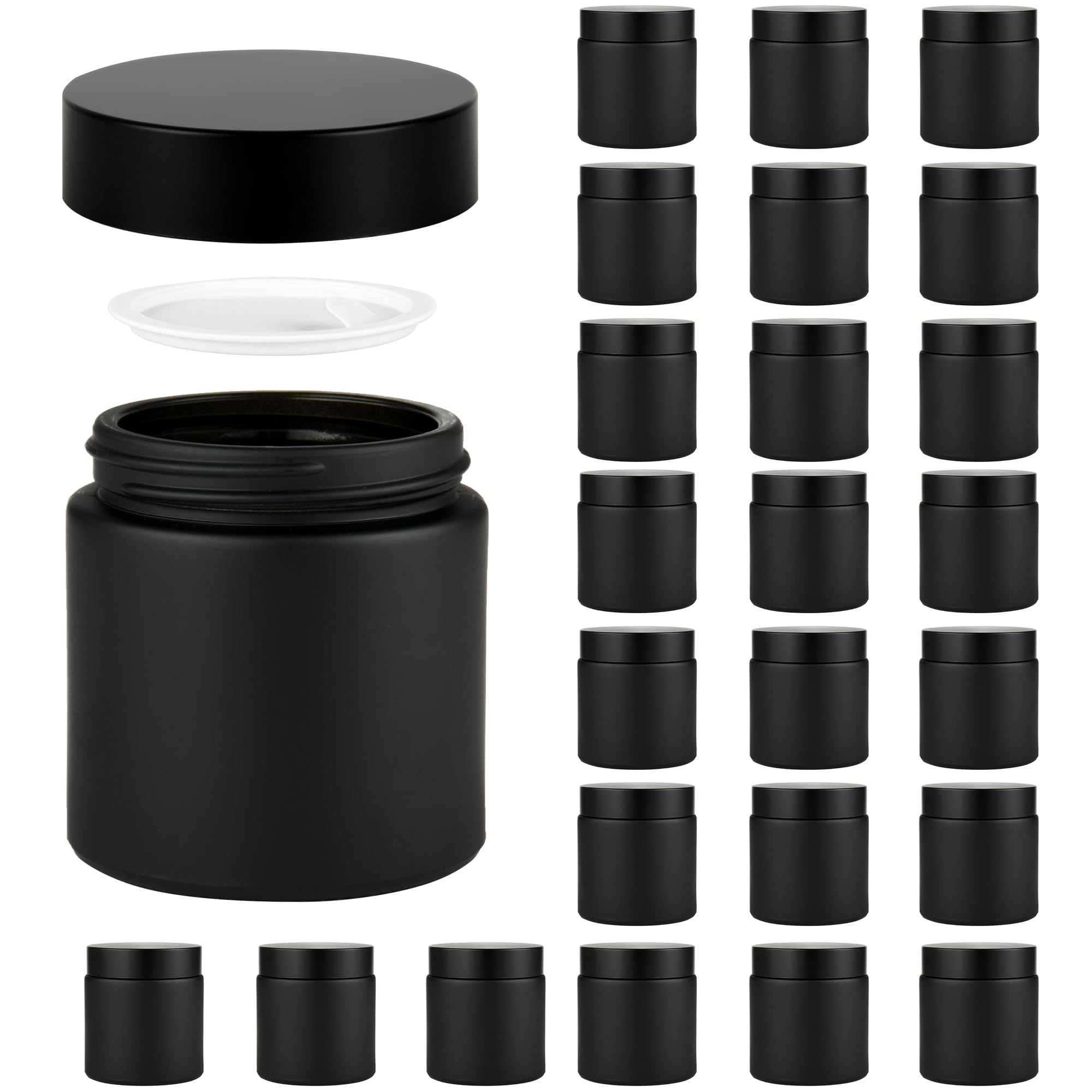 Amazon.com: YONKAN 4 oz Reusable Black Glass Container Jars 24 Pack ...