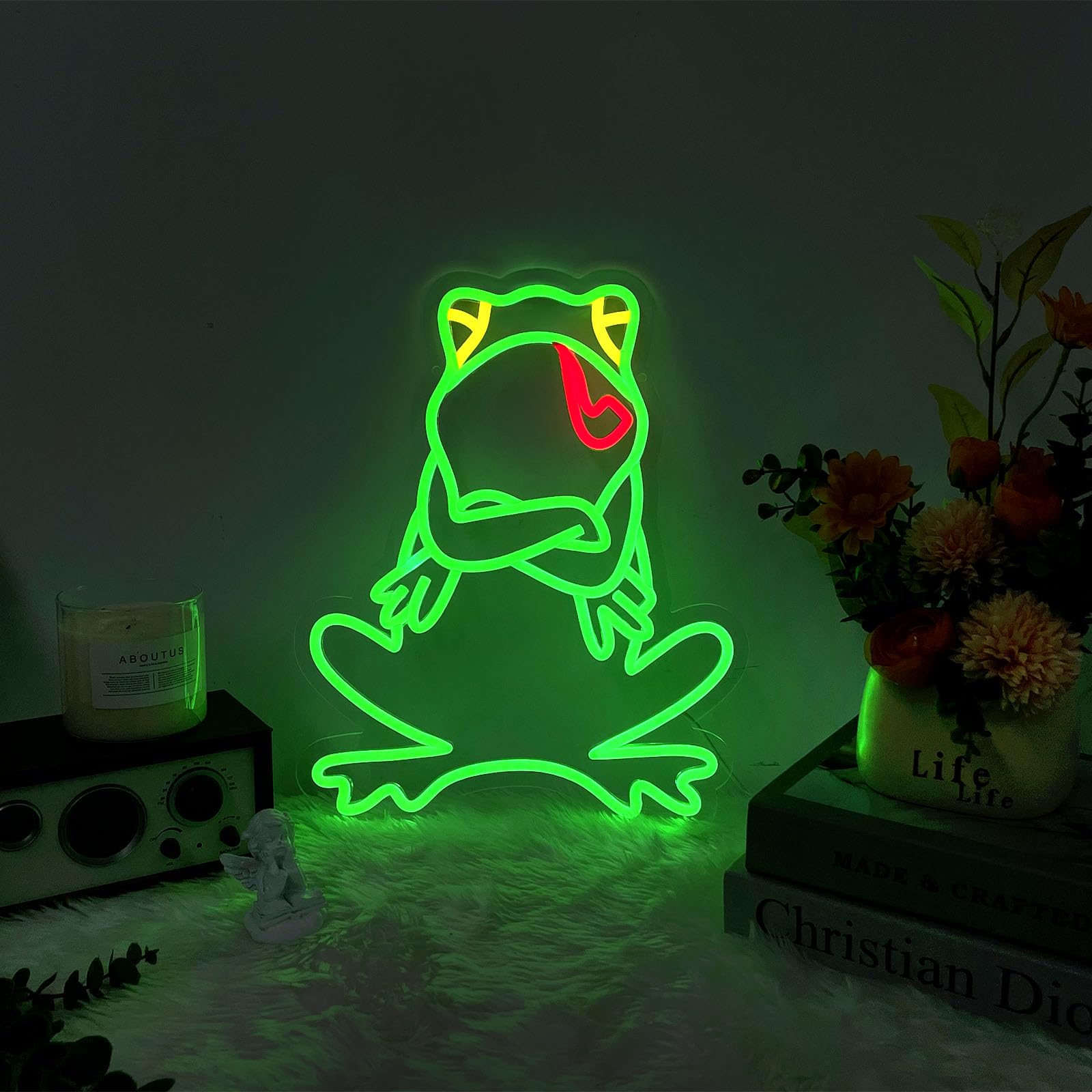 Pouboo Frog Neon Light for Wall Decoration USB Powered Adjustable ...