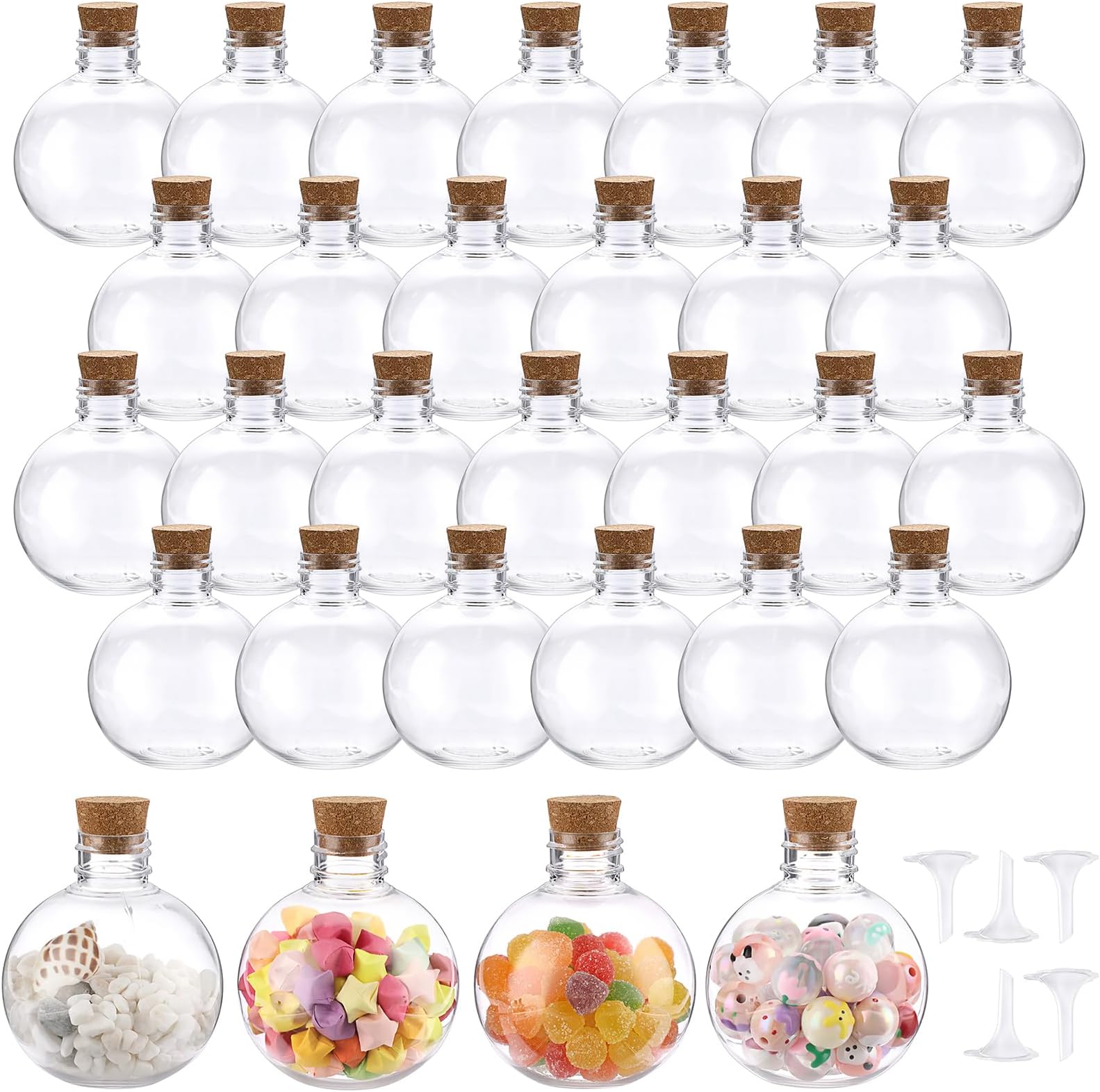 50pcs Small Glass Bottles, Potion Bottles Glass Wishing Bottles With ...