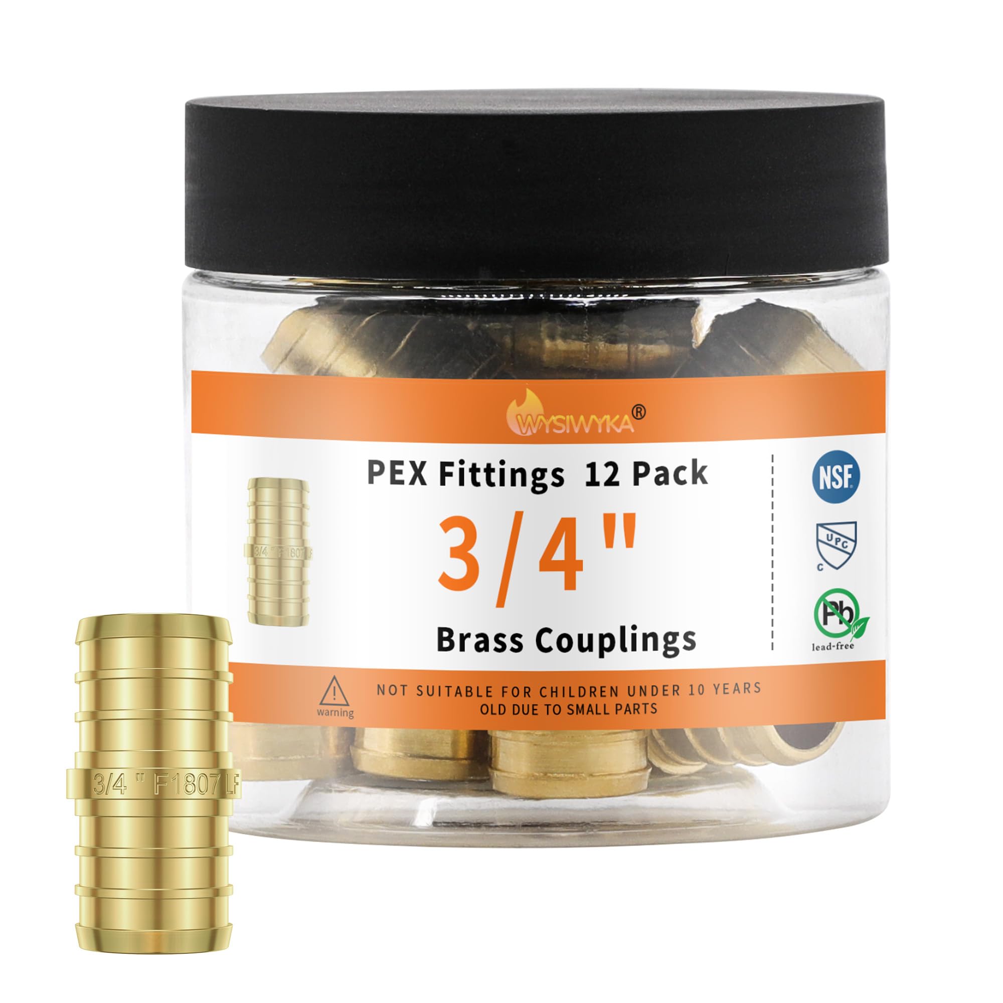 Amazon.com: WYSIWYKA Pex Fittings 3/4 Inch, 12 PCS 3/4" Pex Coupling ...