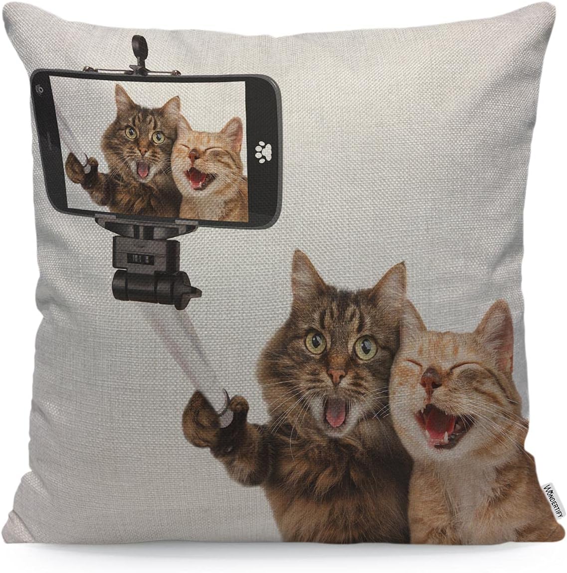 Glareshop Cat Print Linen Pillow Case Cushion Throw Cover Home Sofa ...