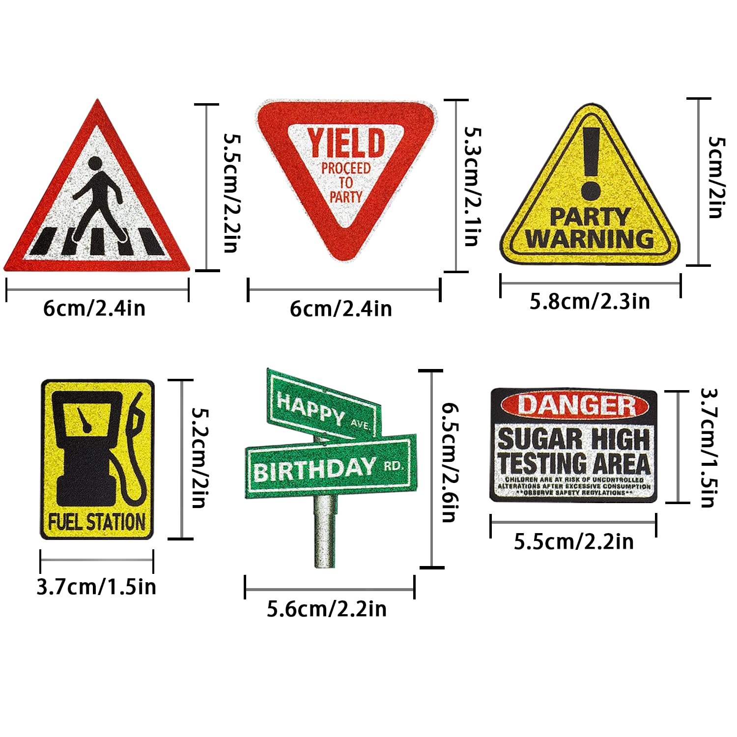 Snapklik.com : Traffic Road Sign Cupcake Topper, Funny Transportation ...