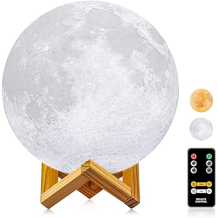 Amazon.com: Moon Lamp, LOGROTATE 16 Colors LED Night Light 3D Printing ...