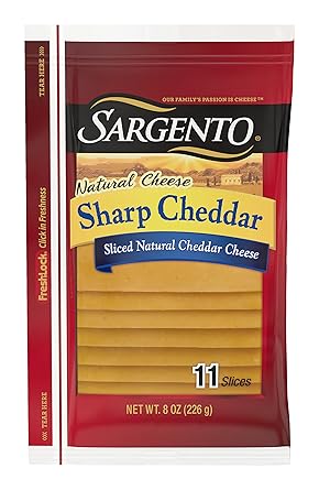 Amazon.com: Sargento Sliced Sharp Natural Cheddar Cheese, 11 slices ...