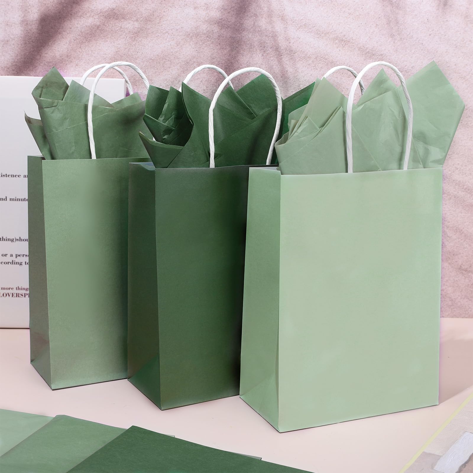 Sage Green Paper Gift Bags at Phyllis Mosier blog
