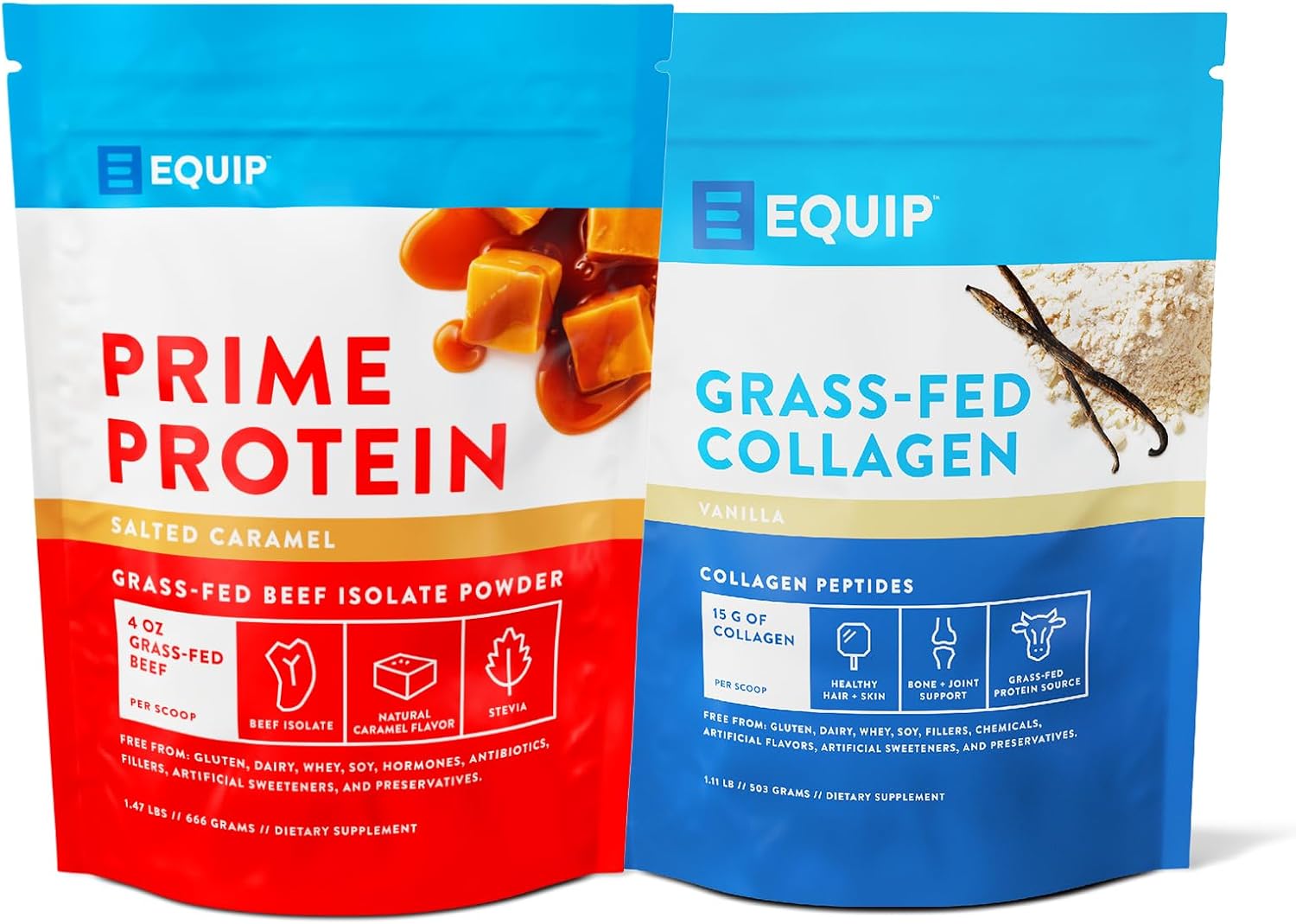 Amazon.com: Equip Foods Prime Protein Powder Salted Caramel & Collagen ...